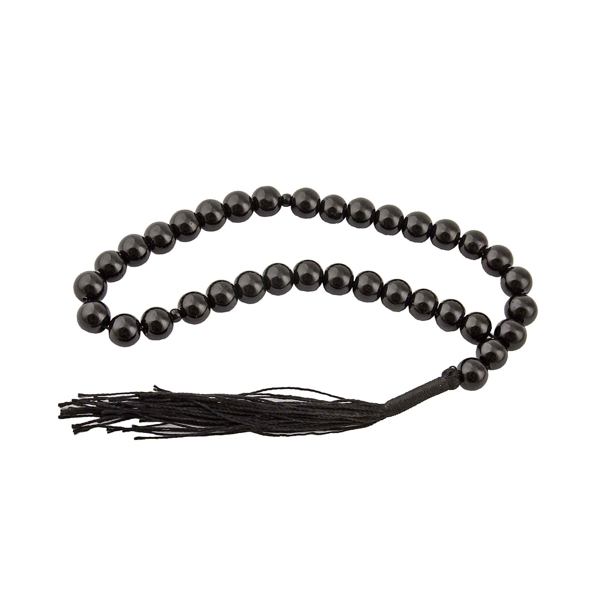 Islamic Black Onyx Rosary Crafted with 33 Prayer Beads Tasbih - ShopiPersia
