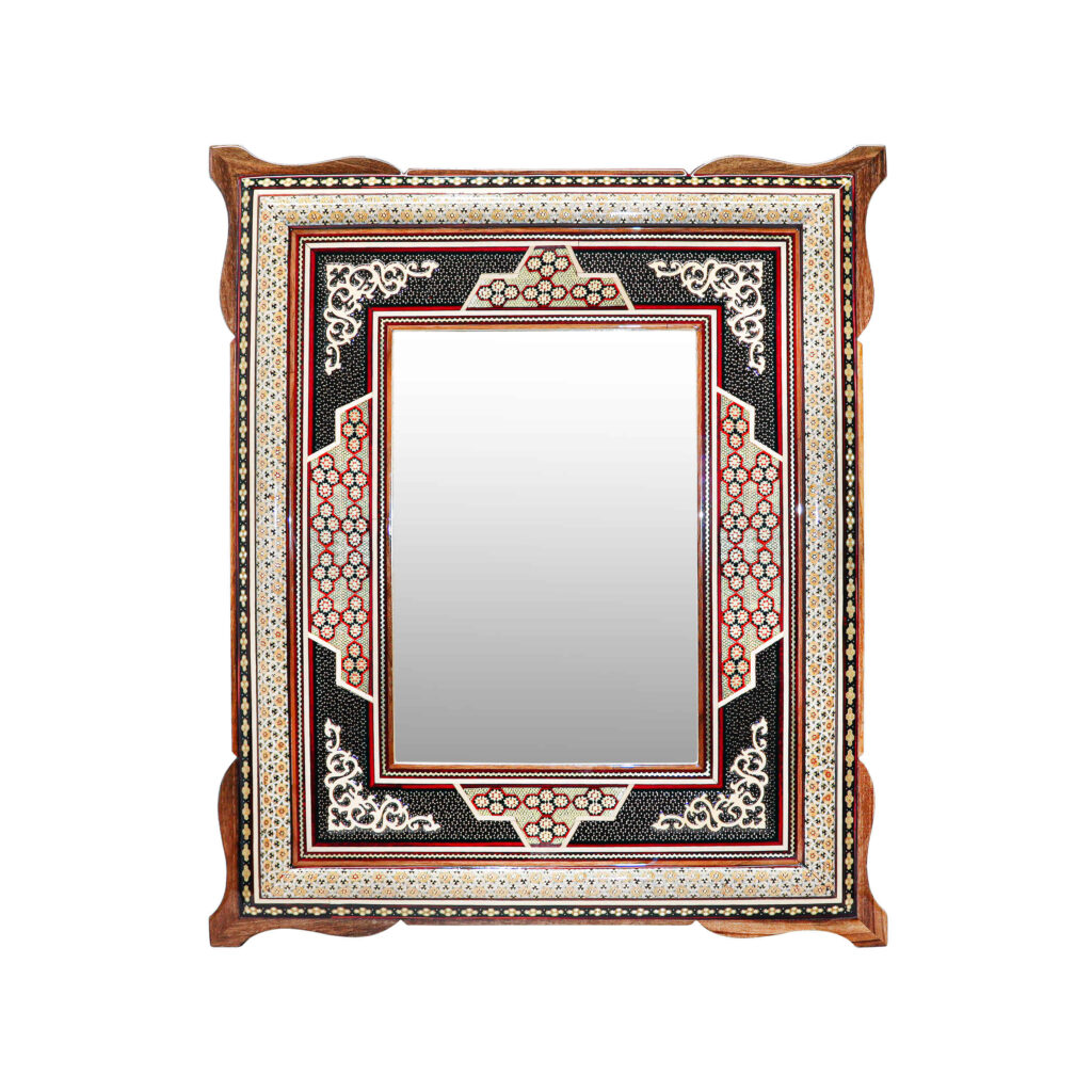 Persian Khatamkari Wooden Wall Mirror Frame - ShopiPersia