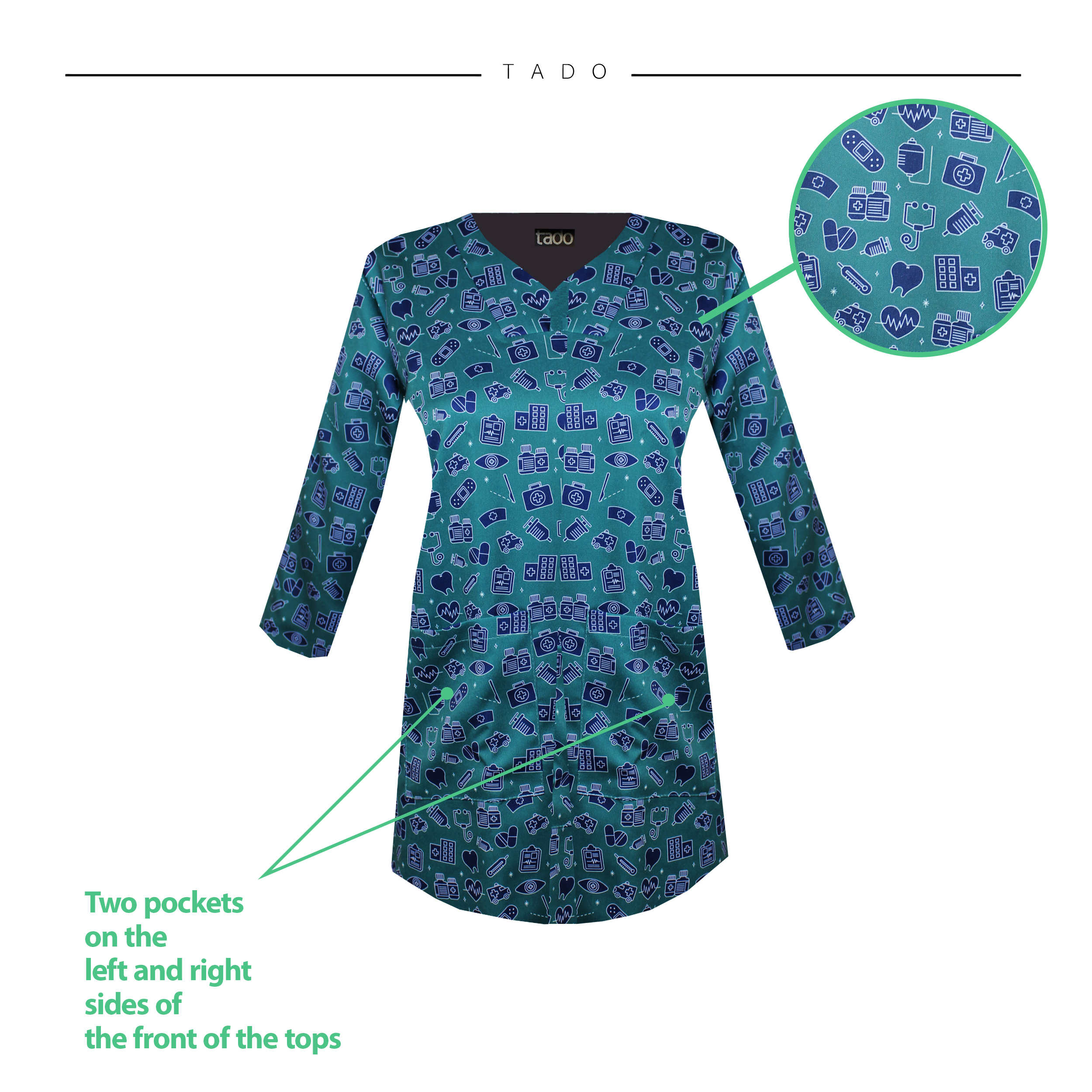 Women's V-Neck Medical Scrub Uniform – Sleek & Versatile - ShopiPersia