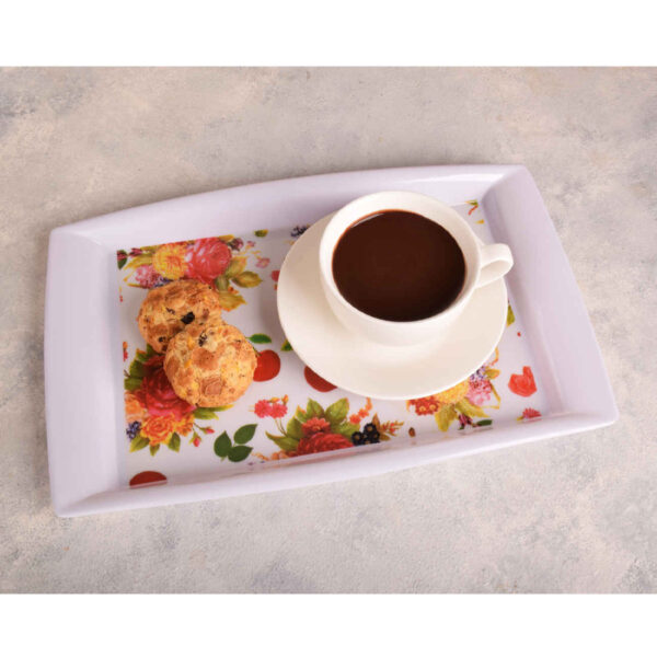 Melamine Serving Tray with Cherry & Flower Design - ShopiPersia