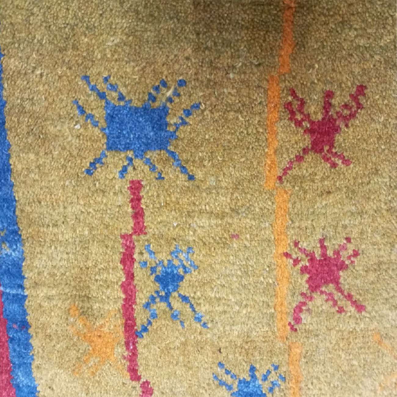 Original Genuine Persian Gabbeh Wool Rug Handwoven Yellow - ShopiPersia