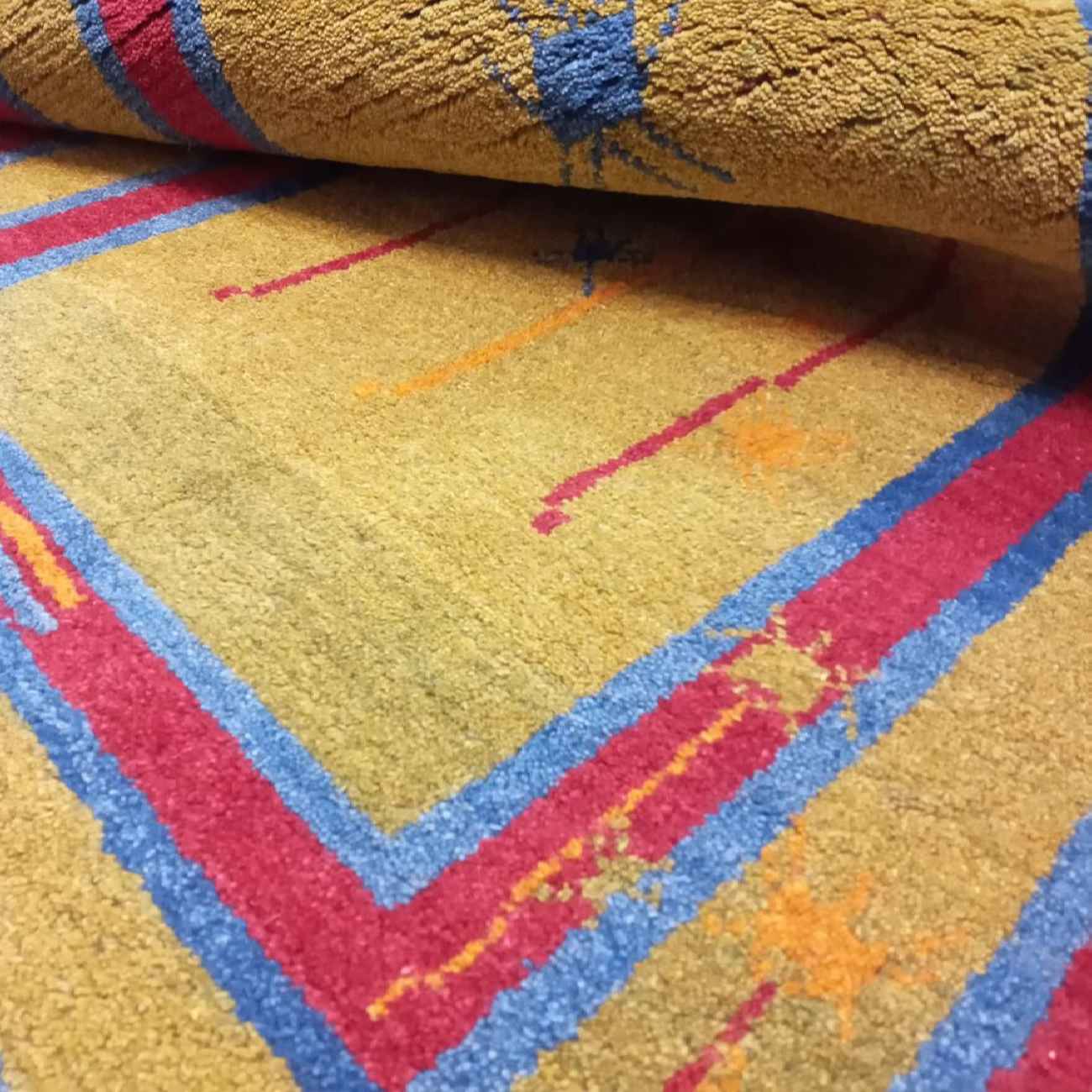 Original Genuine Persian Gabbeh Wool Rug Handwoven Yellow - ShopiPersia