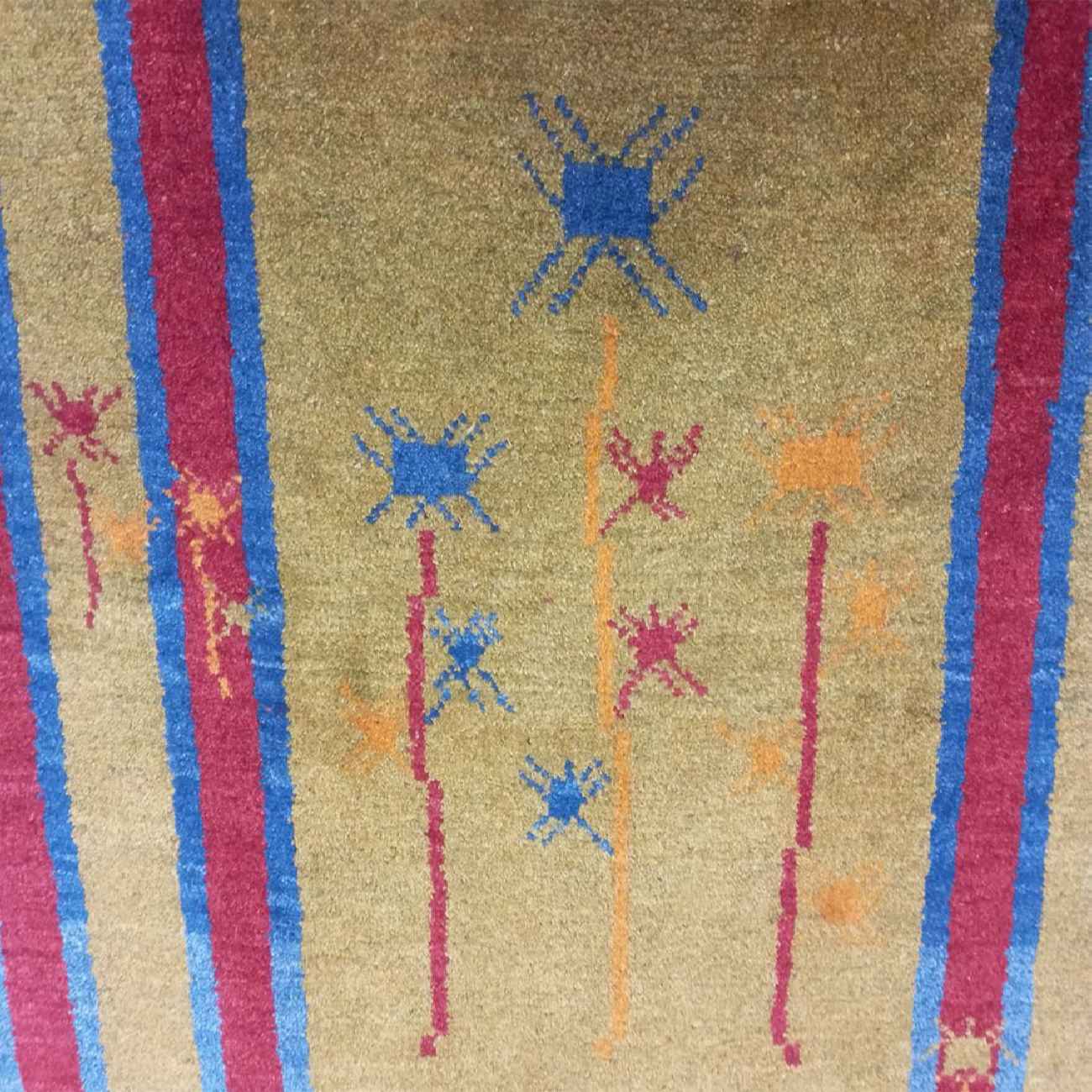 Original Genuine Persian Gabbeh Wool Rug Handwoven Yellow - ShopiPersia