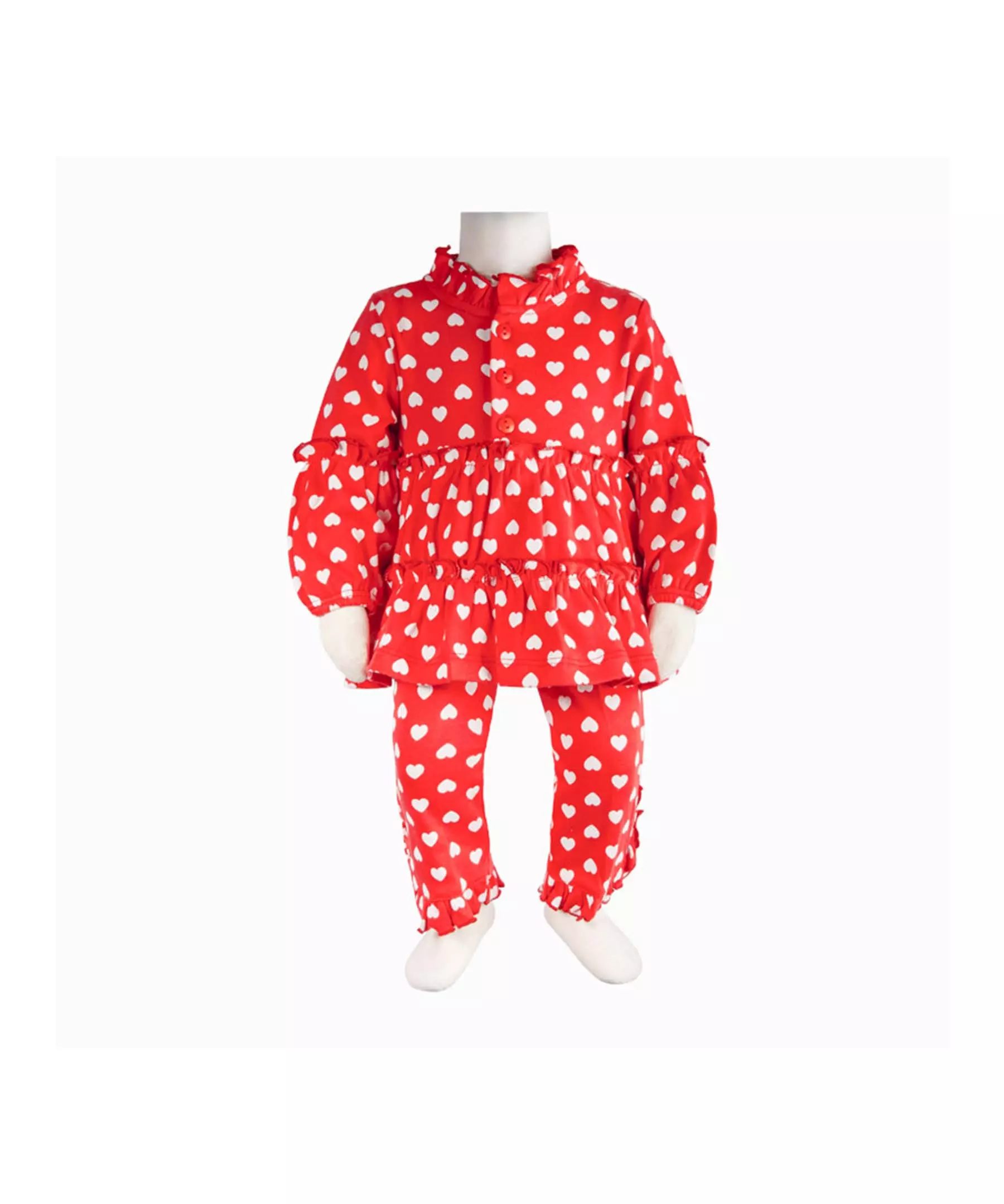 Baby Girl’s Long Sleeve Heart Design Pajama Set - ShopiPersia
