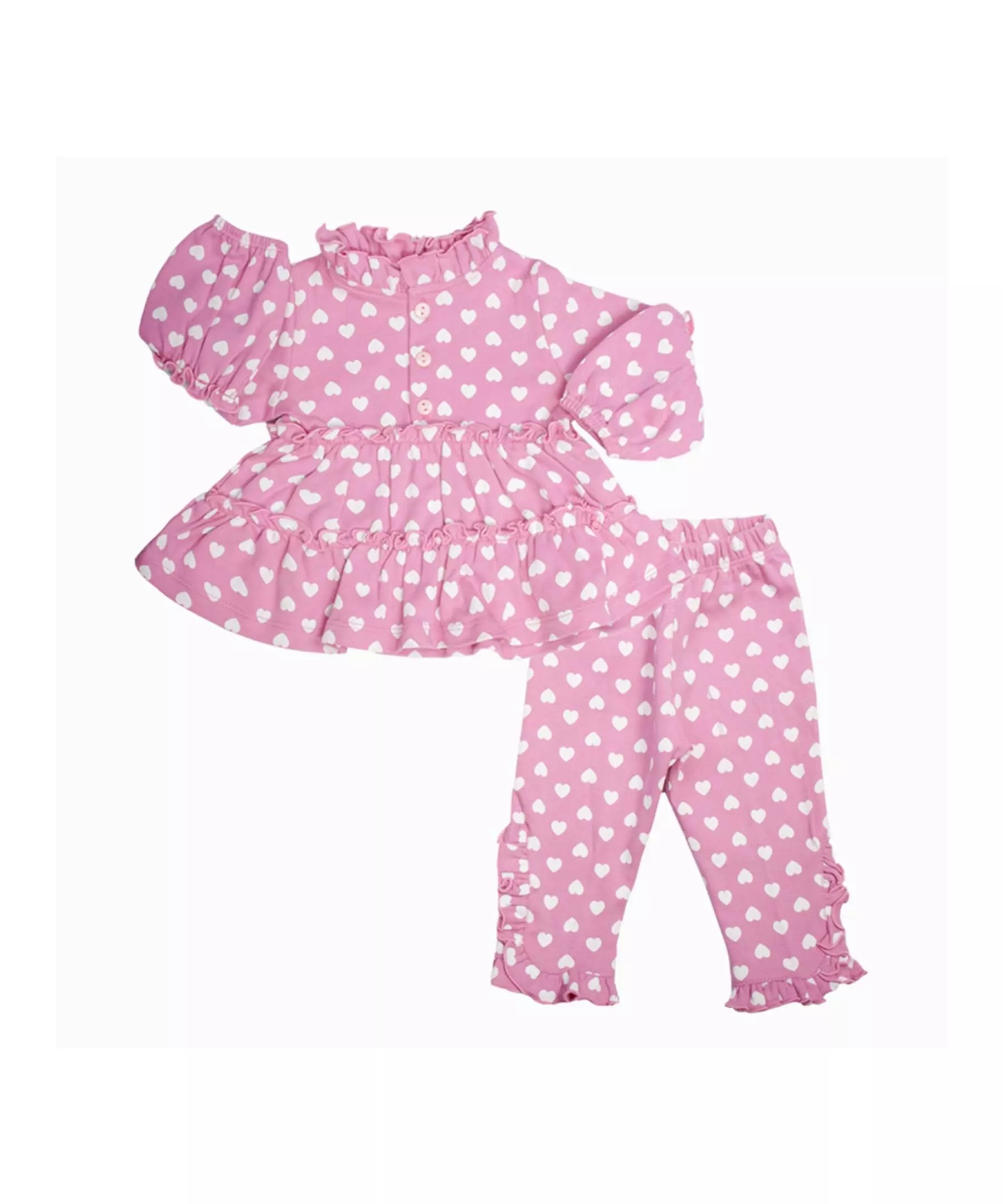 Baby Girl’s Long Sleeve Heart Design Pajama Set - ShopiPersia