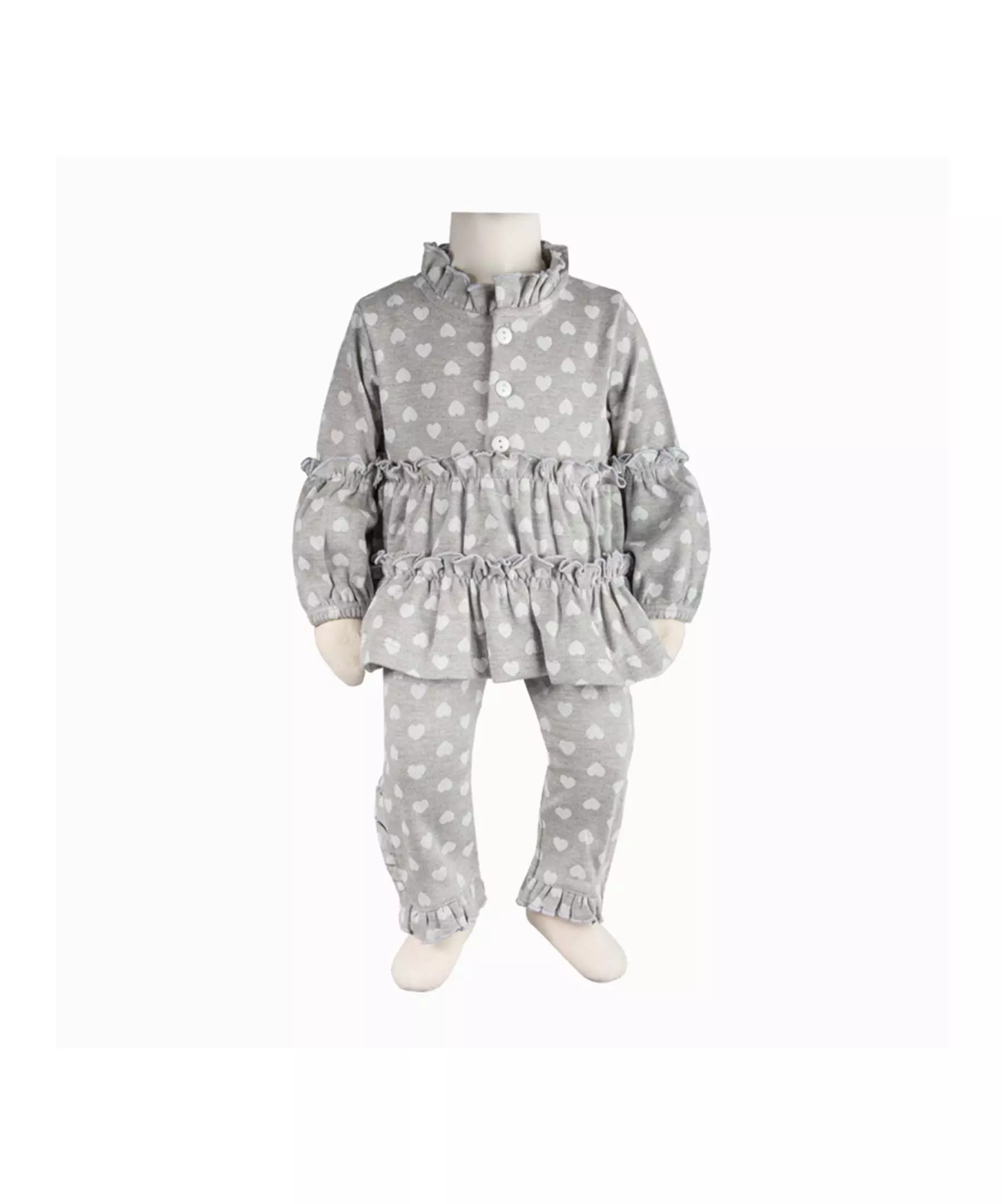 Baby Girl’s Long Sleeve Heart Design Pajama Set - ShopiPersia