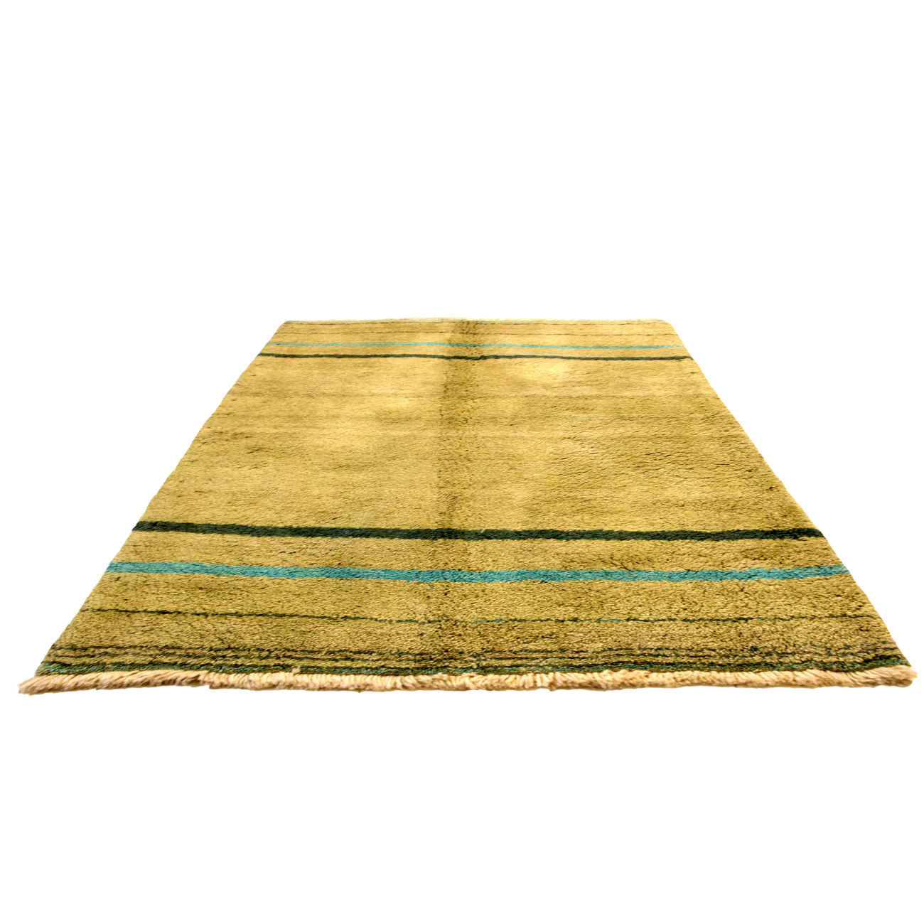 Persian Gabbeh Rug with Wool Handwoven in Khorasan Yellow - ShopiPersia