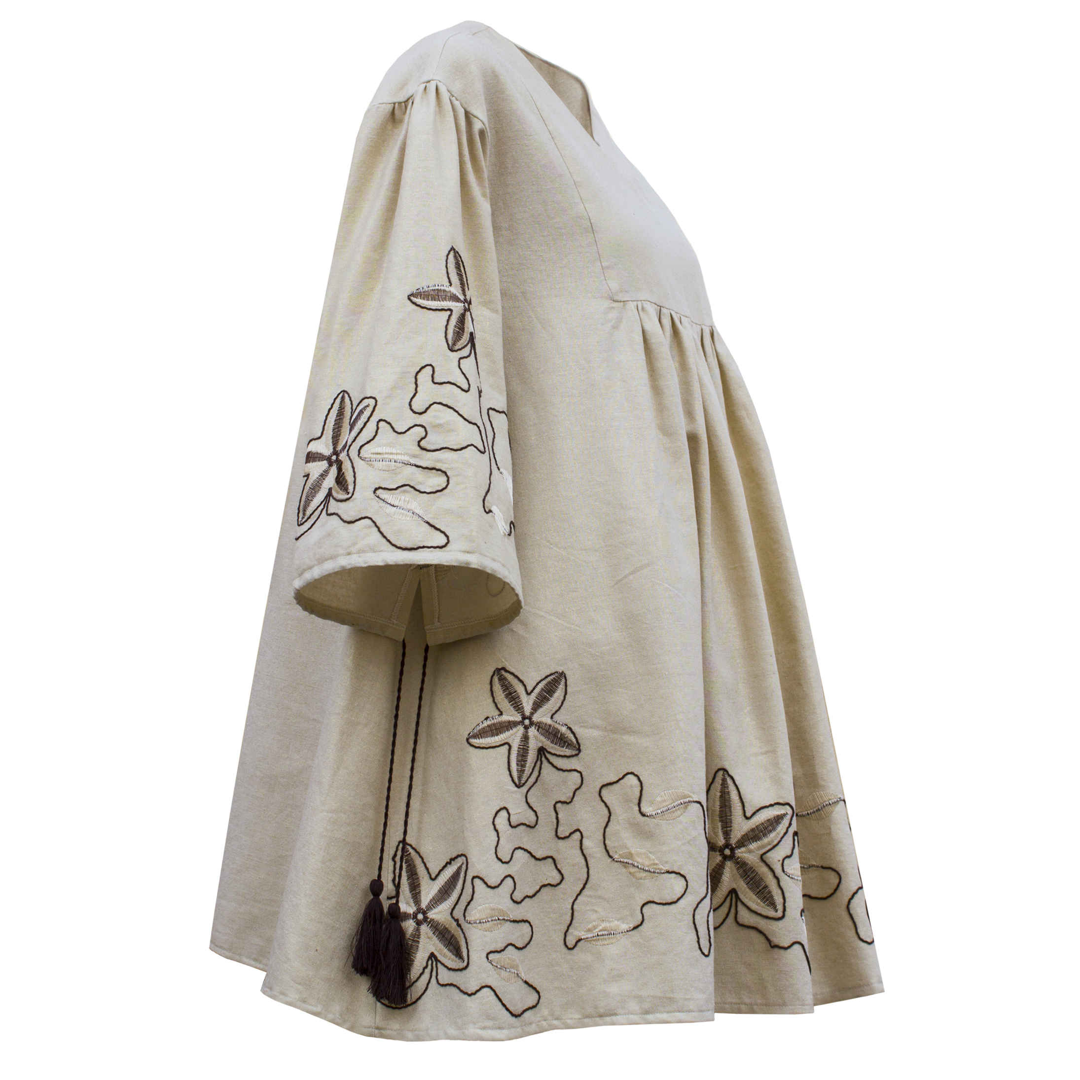 Persian Embroidered Manto with Floral Design for Women - ShopiPersia