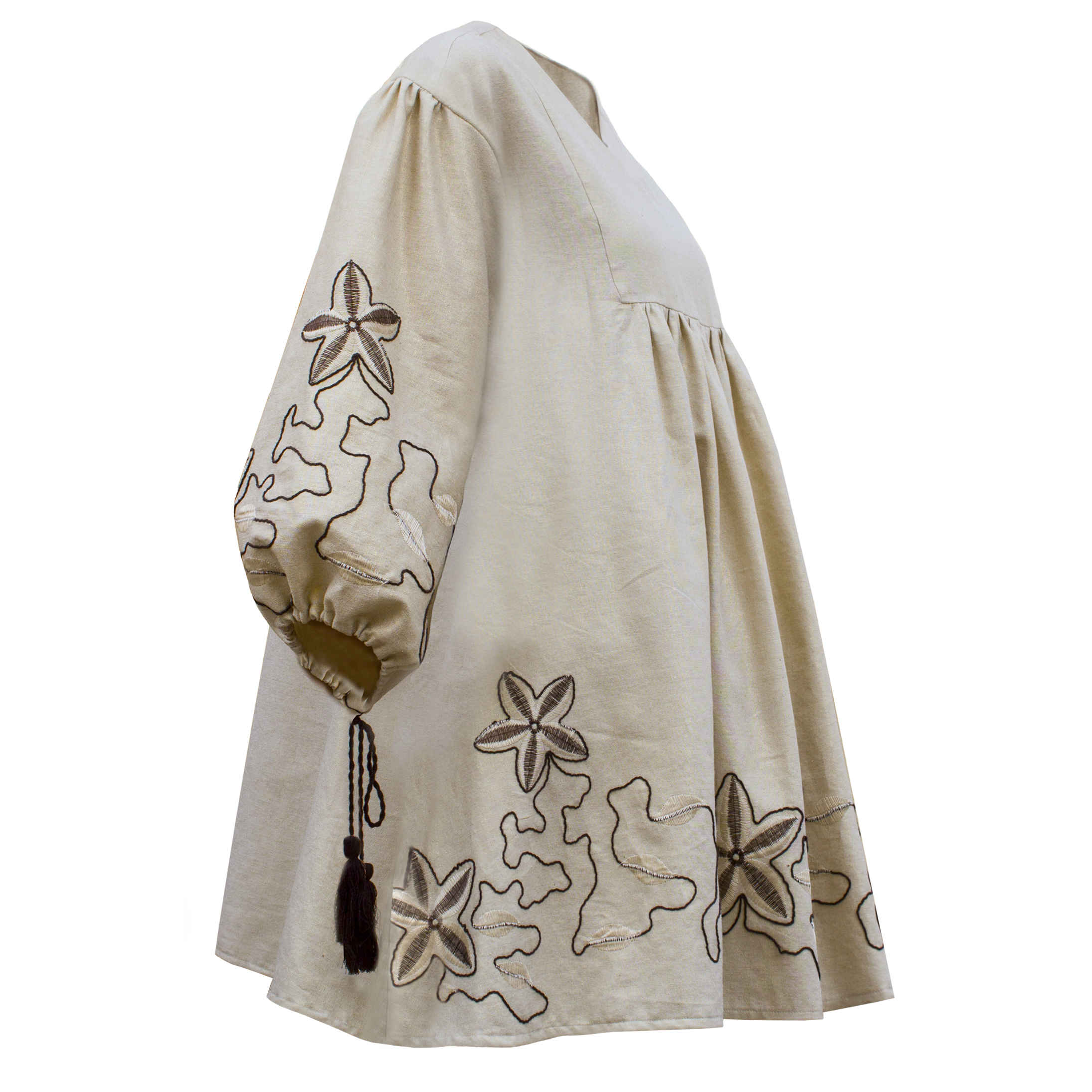 Persian Embroidered Manto with Floral Design for Women - ShopiPersia