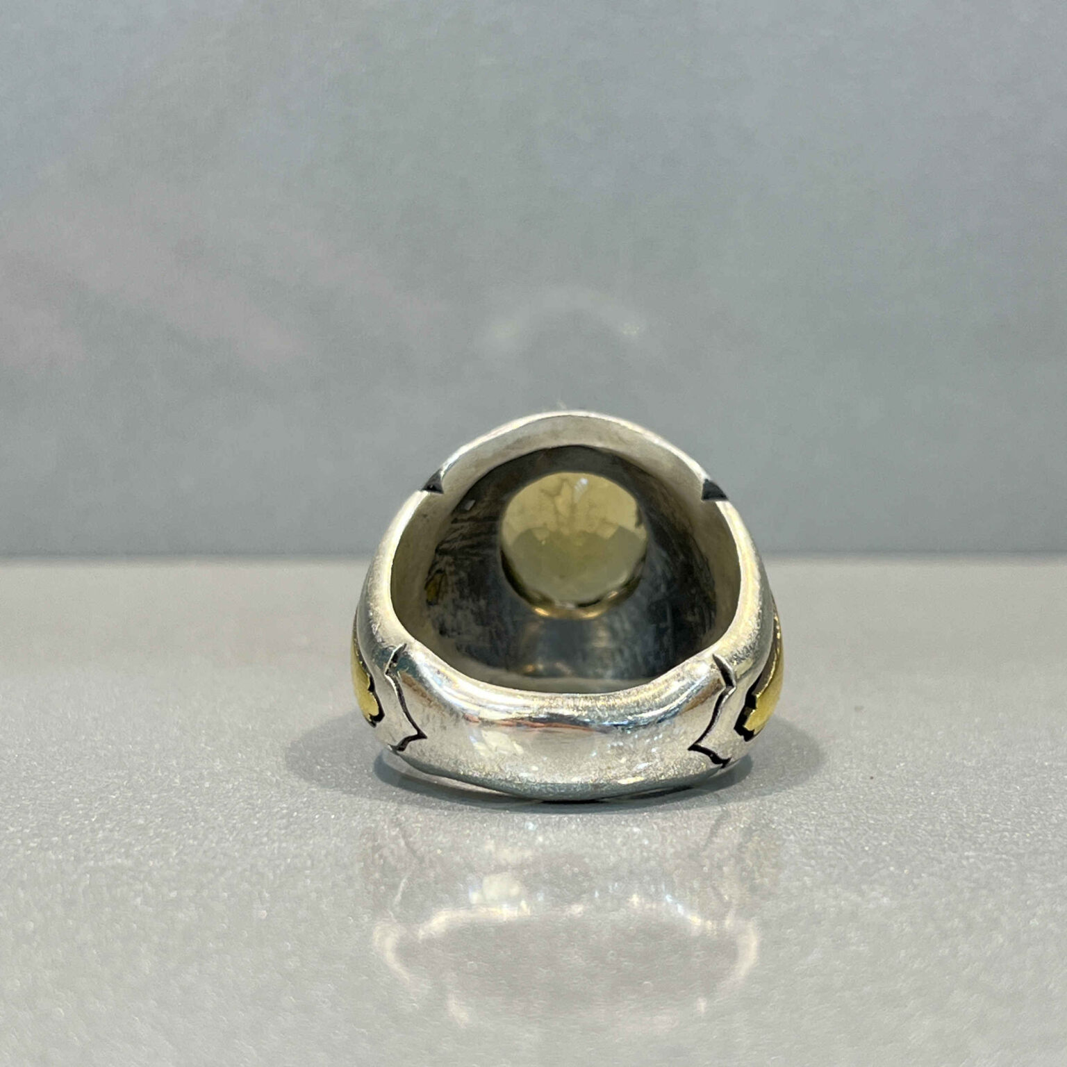 Persian Yellow Citrine Silver Ring for Men Tirdad - ShopiPersia