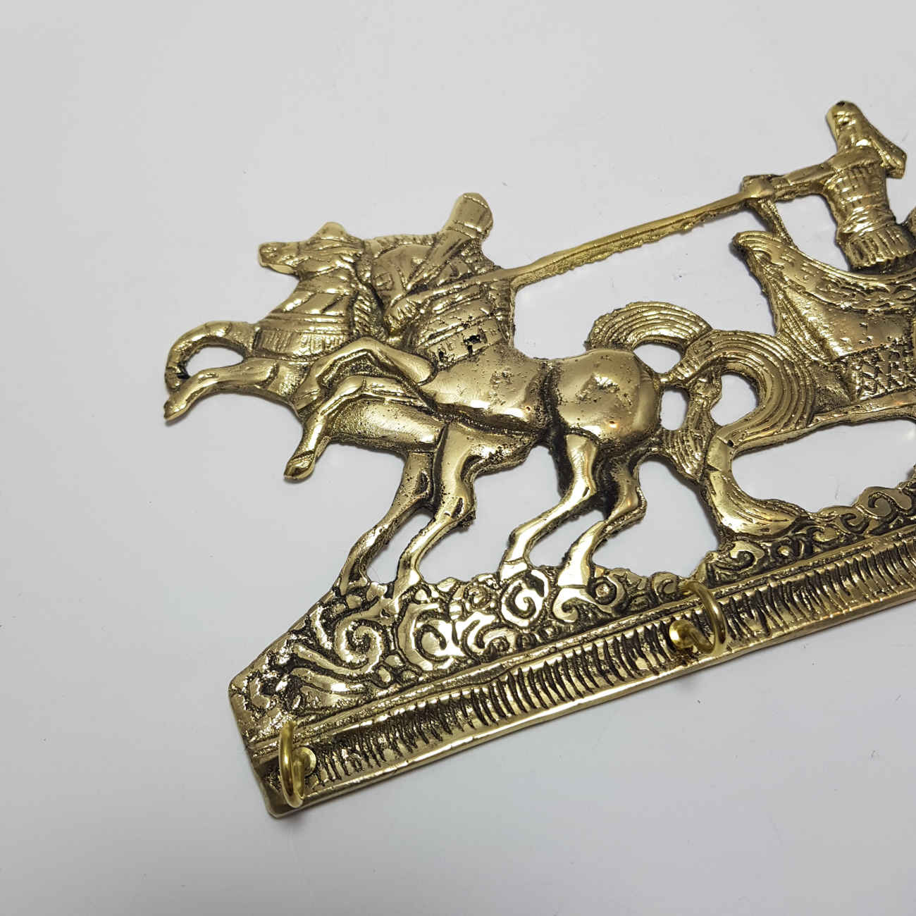 Brass Key Holder Vintage Chariot Unlock Nostalgic Elegance - ShopiPersia