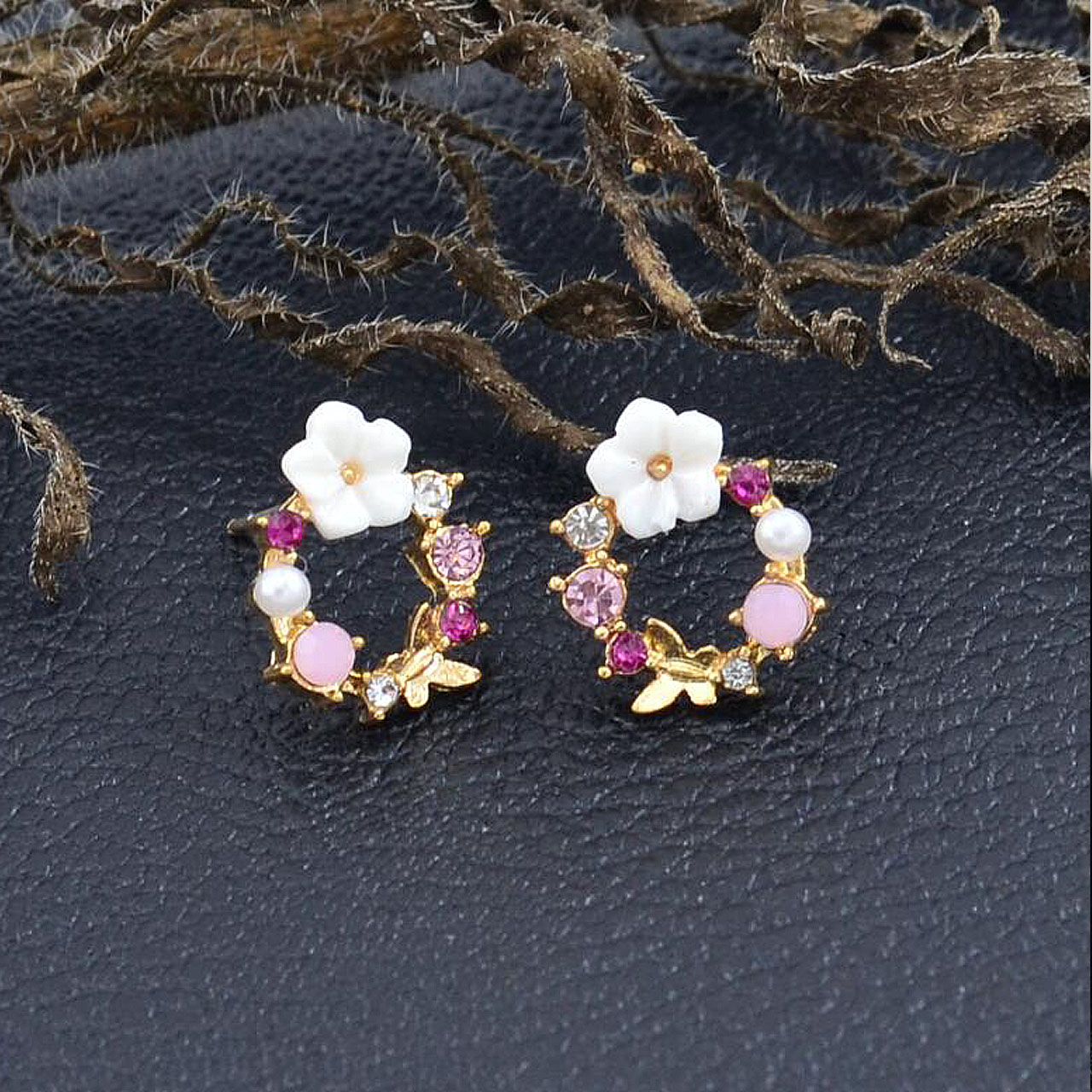 Stud Earrings for Women Floral Design - ShopiPersia
