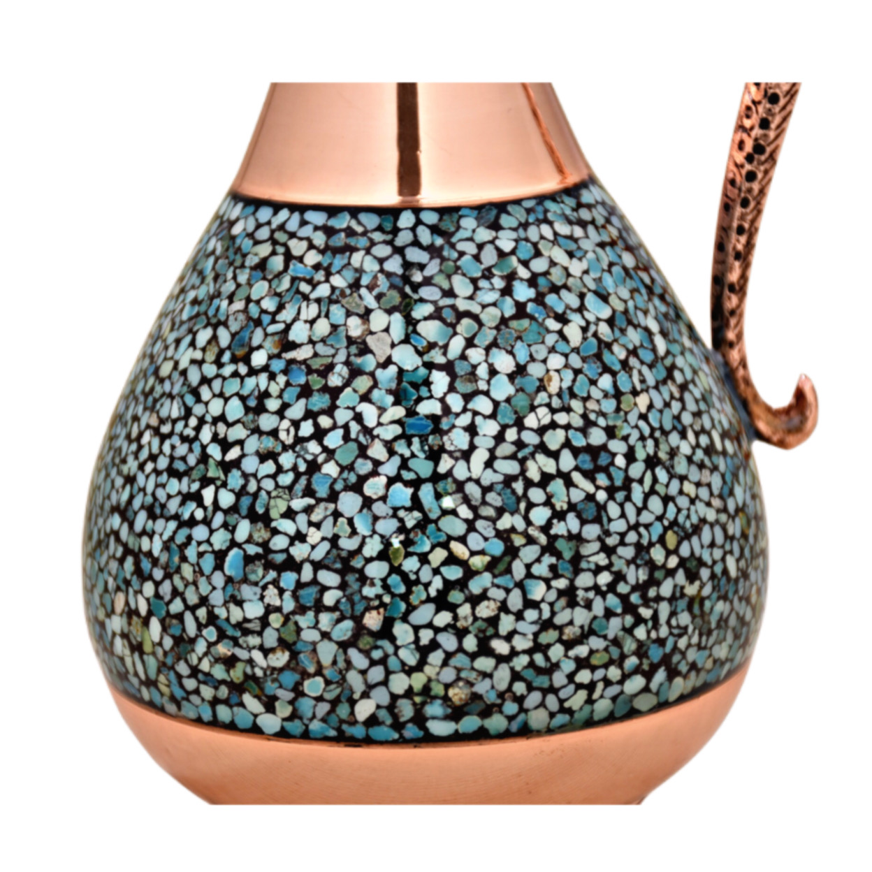 Decorative Copper Pitcher Persian Artistic with Neyshabur Turquoise ...