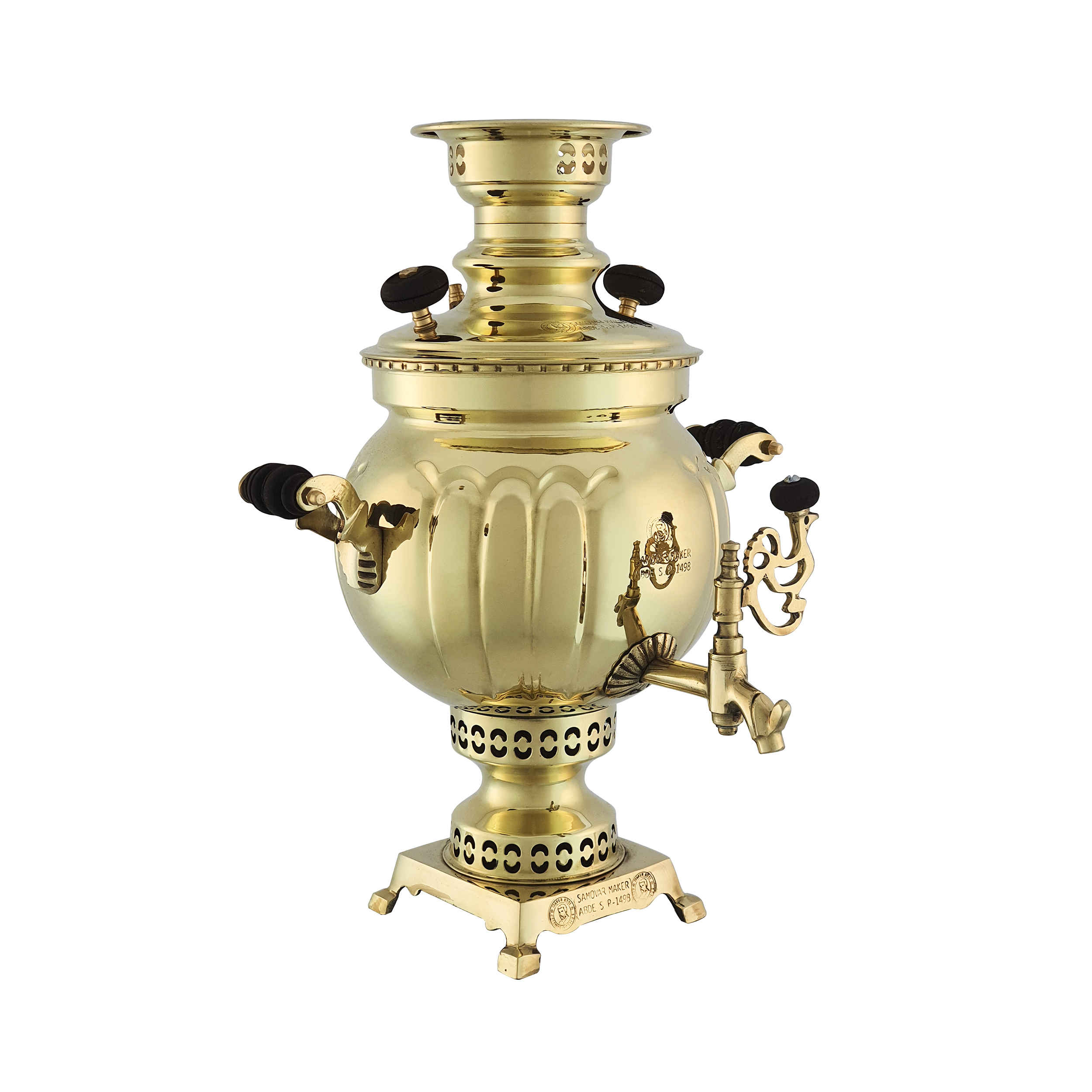 Persian Brass Samovar Decorative Charcoal Tea Maker 3.5 Liter - ShopiPersia