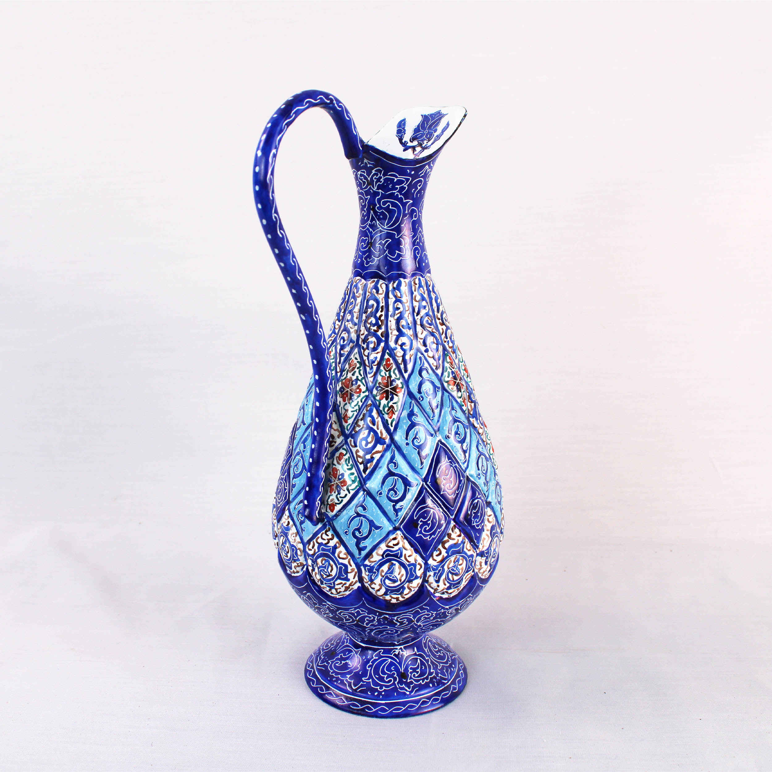 Decorative Pitcher Handpainted With Persian Minakari & Copper - ShopiPersia