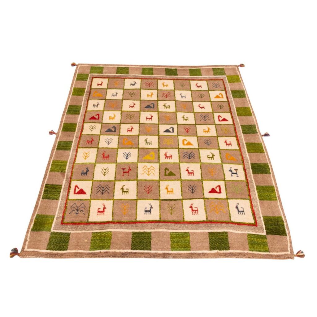 Persian Gabbeh Wool Rug Handwoven in Fars with Animal Motifs - ShopiPersia