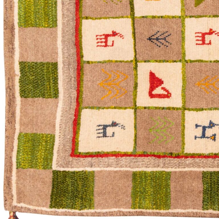 Persian Gabbeh Wool Rug Handwoven in Fars with Animal Motifs - ShopiPersia