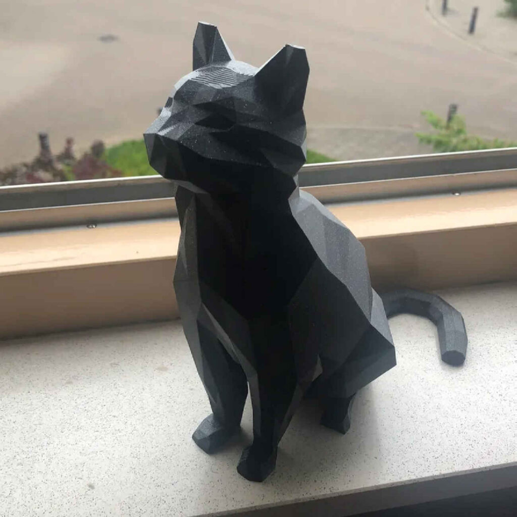 Geometric Sitting Black Cat Cubism Figurine - Modern Sculpture ...