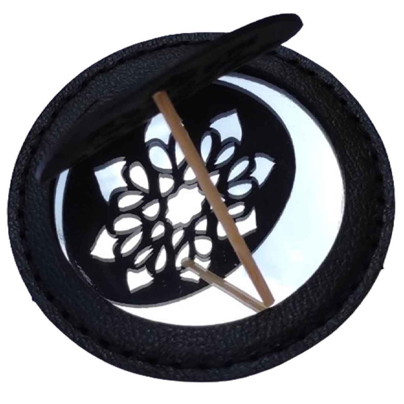 Portable Pocket Mirror with Persian Inspired Leather Design - ShopiPersia