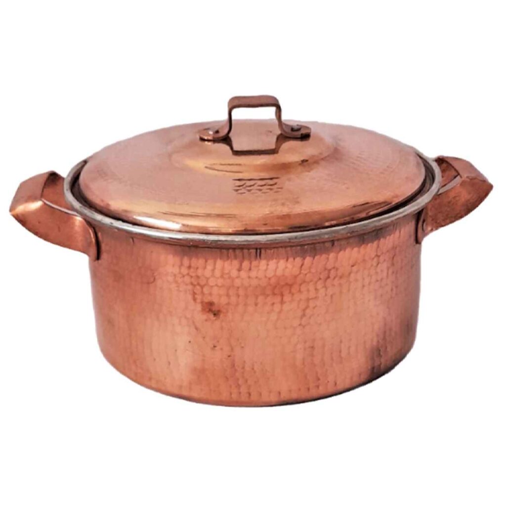 Persian Copper Stock Pot Hammered with Traditional Style Zarrin ...