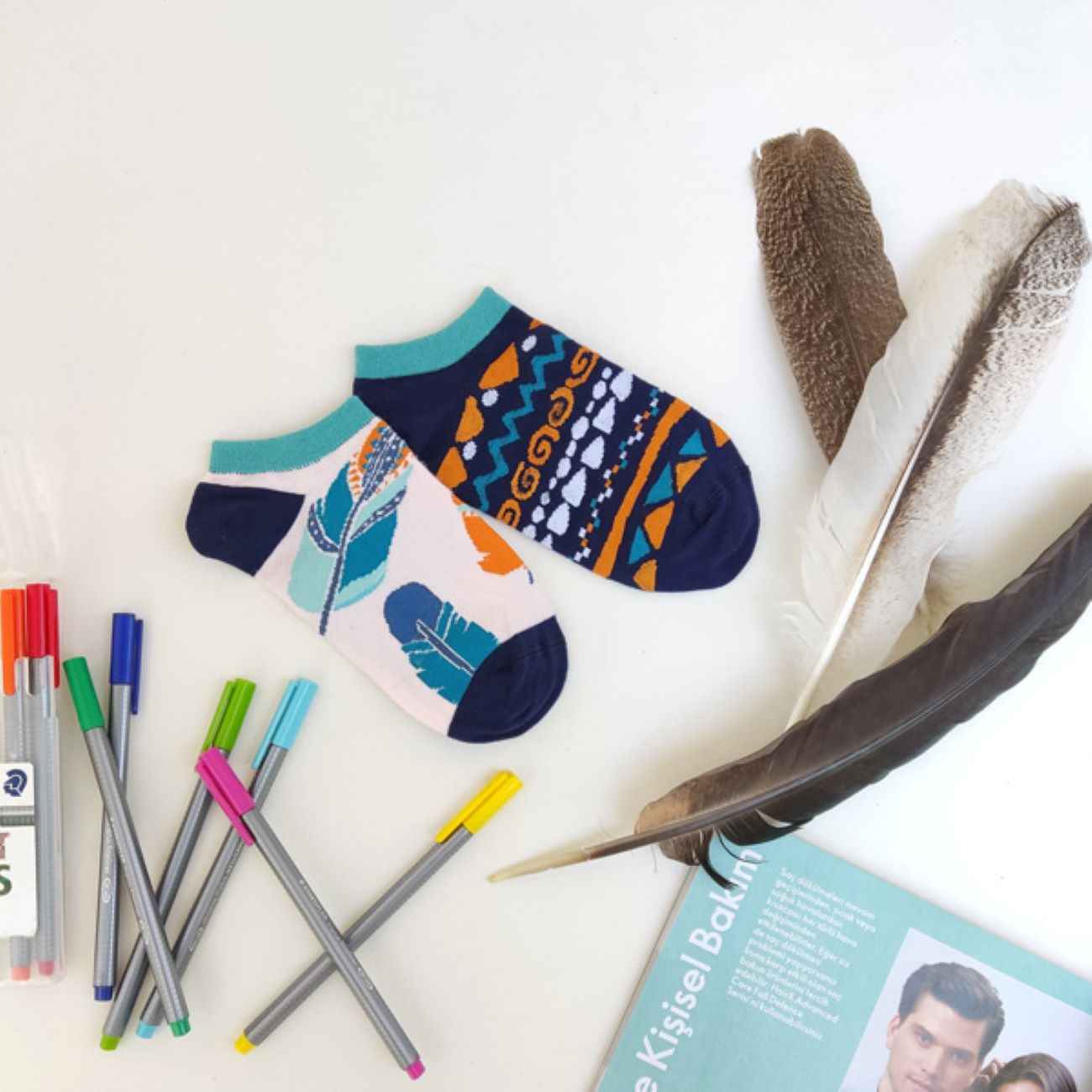 Iranian Socks For Women With Feather Design Shopipersia