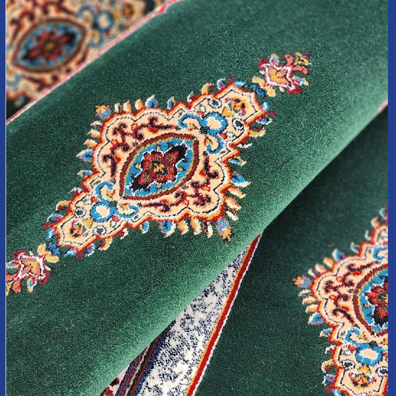 Islamic Mosque Carpet with Mihrab Design - Cotton Green, 5 Meters ...