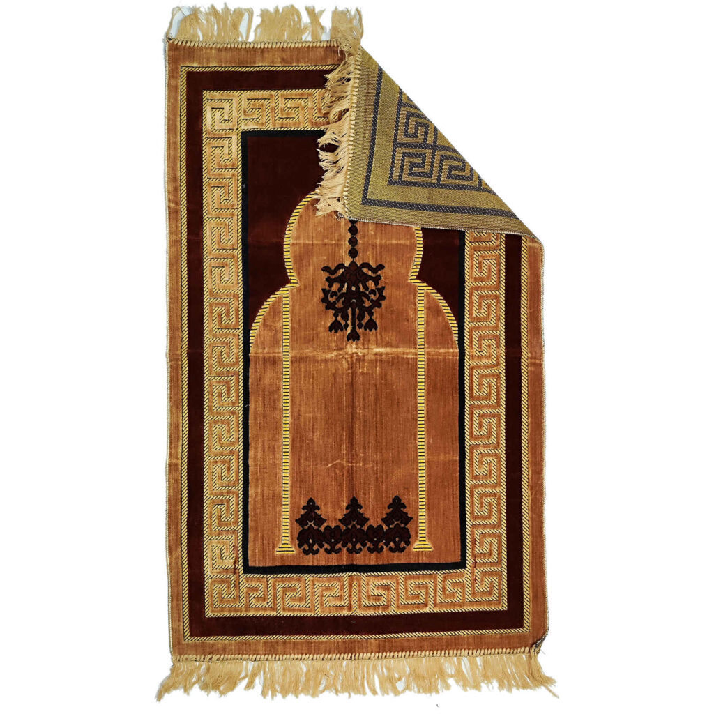 Islamic Prayer Rug Janamaz Sajadah Padded with Mihrab Design - ShopiPersia