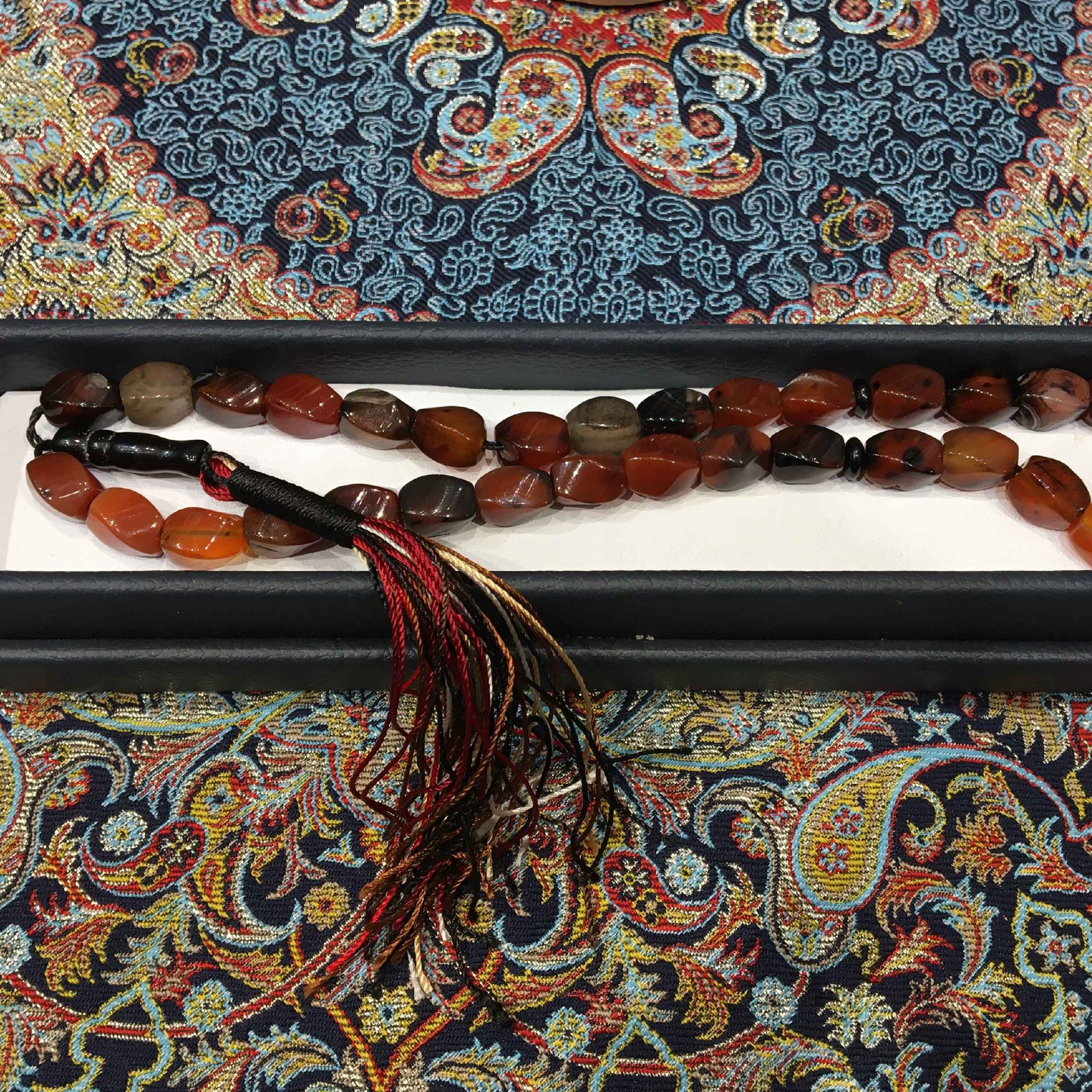 Islamic Agate Rosary Crafted with 33 Prayer Beads Tasbih - ShopiPersia