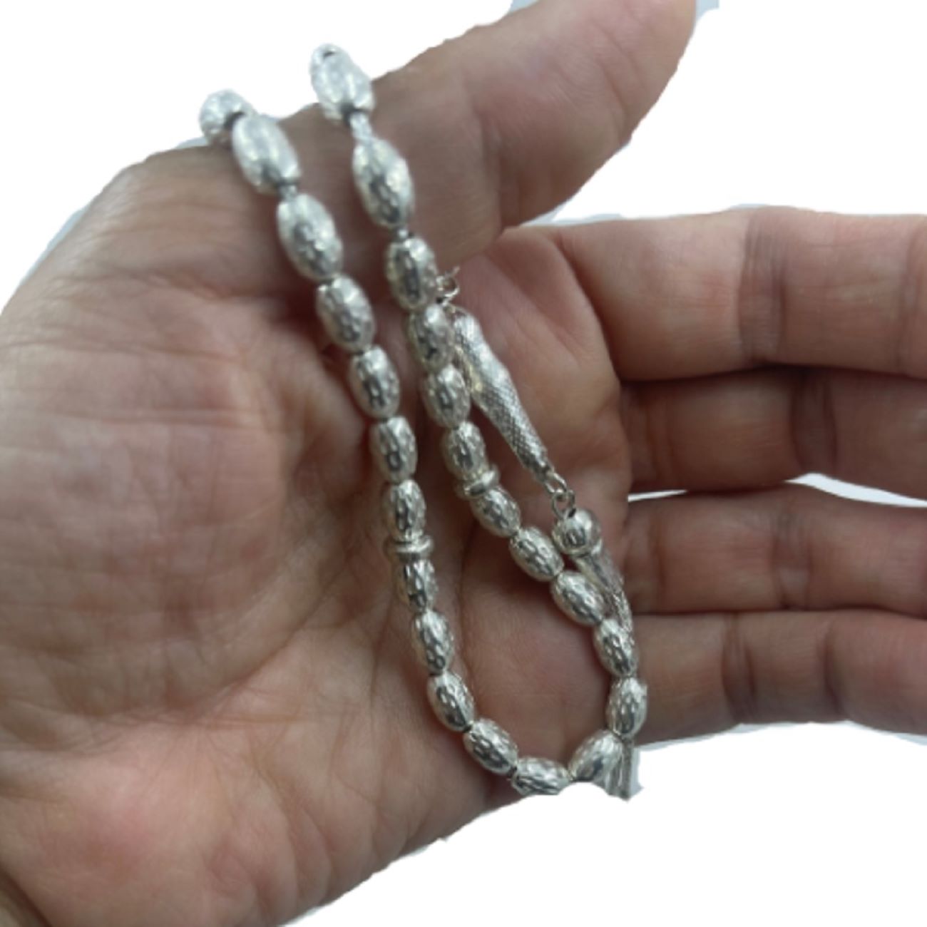 Islamic Silver Rosary 33 Prayer Beads Tasbih - ShopiPersia