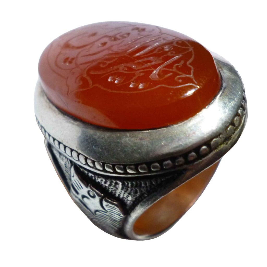 Islamic Yemeni Aqeeq Silver Ring for Men Al Ikhlas - ShopiPersia