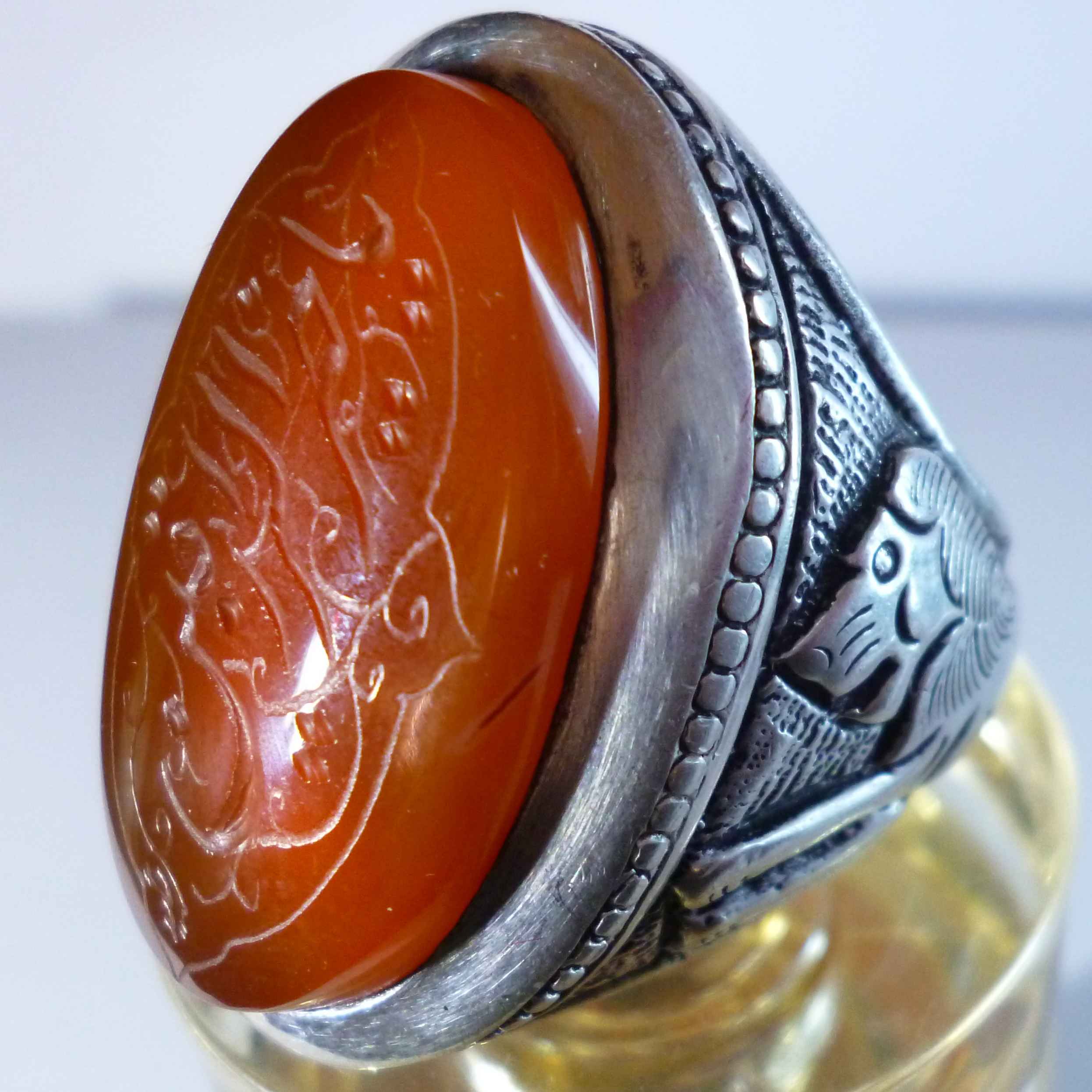 Islamic Agate Silver Ring for Men Elegance