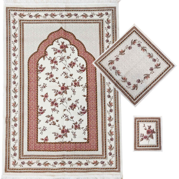 Islamic Thin Prayer Mat Sajadah Floral Design - ShopiPersia