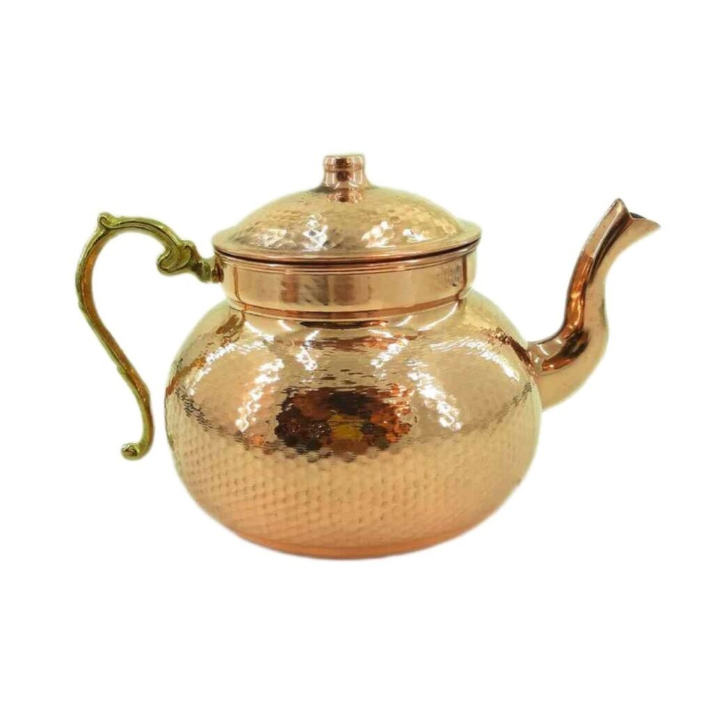 Persian Brass Teapot Handcrafted with Elegant Etched Design Lined ...