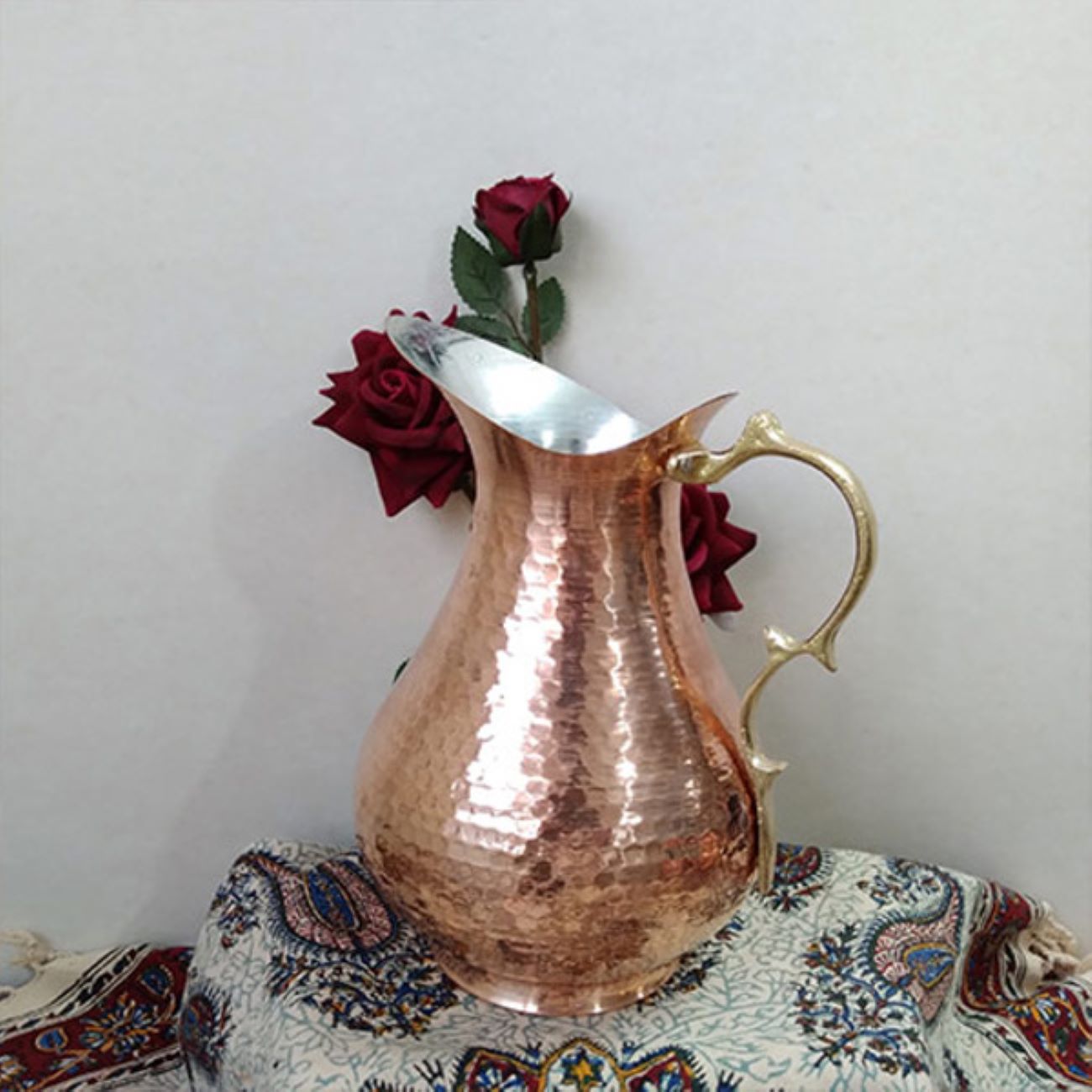 Persian Copper Pitcher Hammered Yekta - ShopiPersia