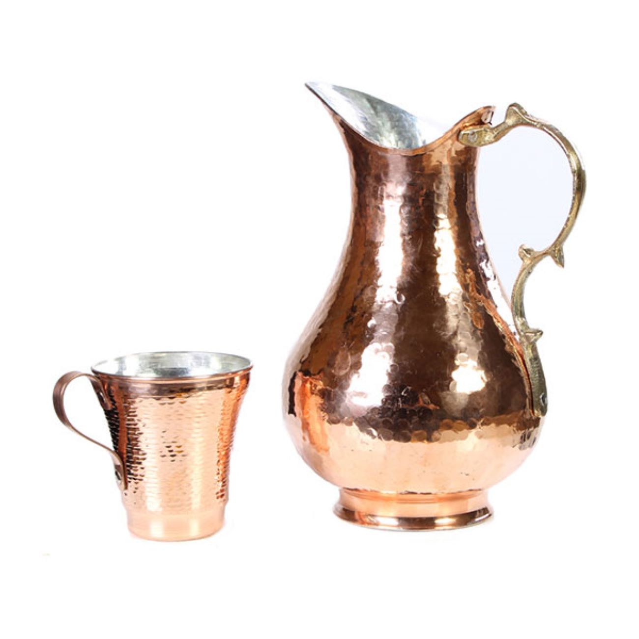 Persian Copper Pitcher Hammered Yekta - ShopiPersia