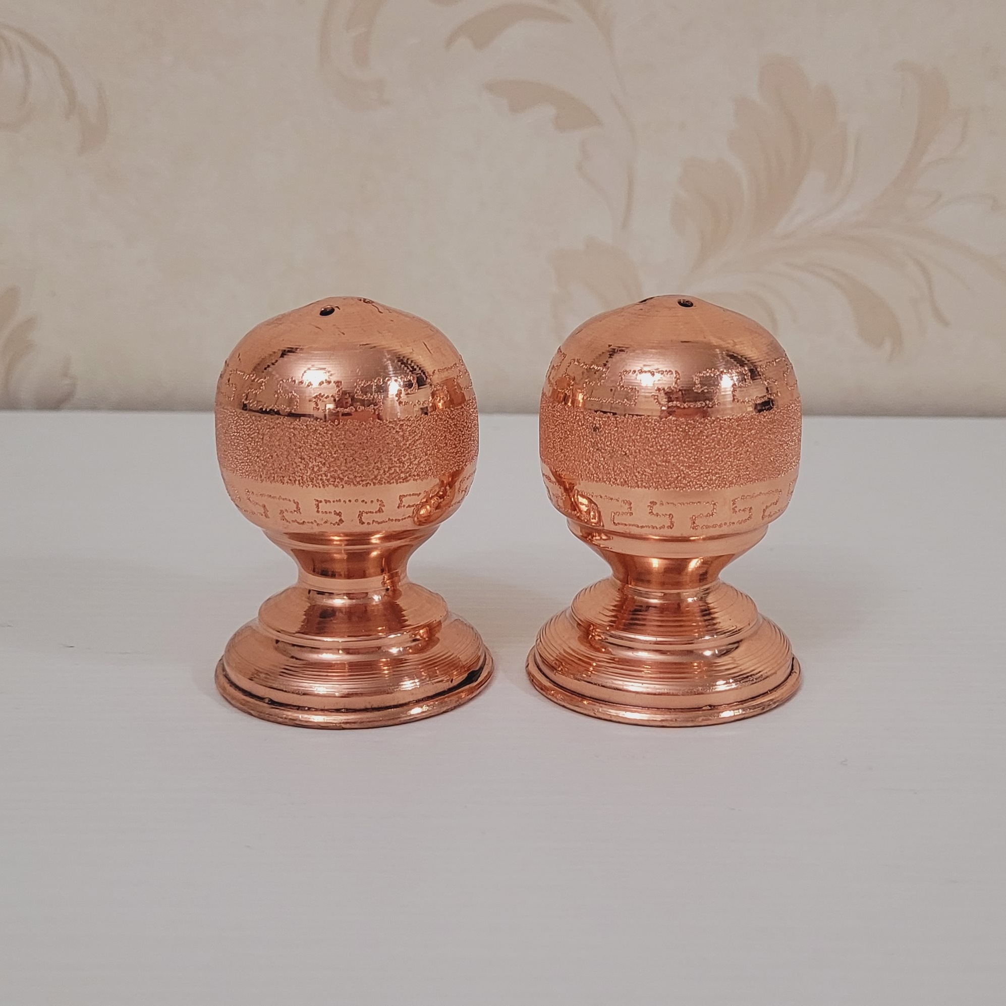 Persian Copper Salt & Pepper Shakers Hammered Bizhan Set of 2 - ShopiPersia