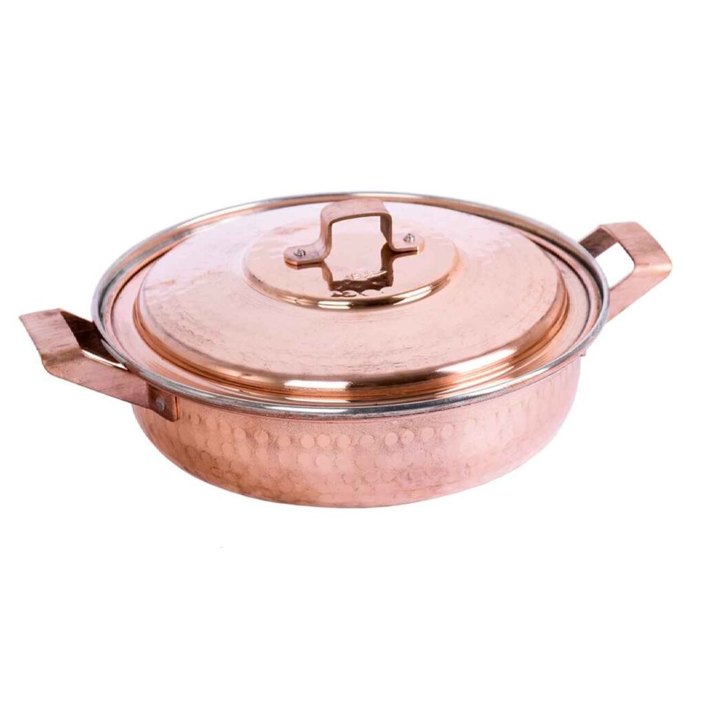 Persian Copper Sauté Pan - Handcrafted with Lid (Armin Model) - ShopiPersia