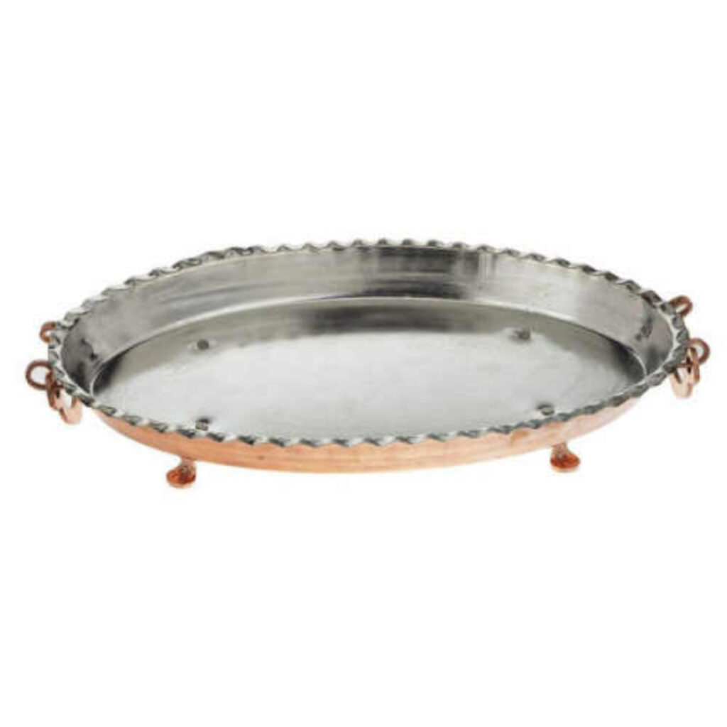 Persian Copper Serving Platter Hammered Rahman - ShopiPersia