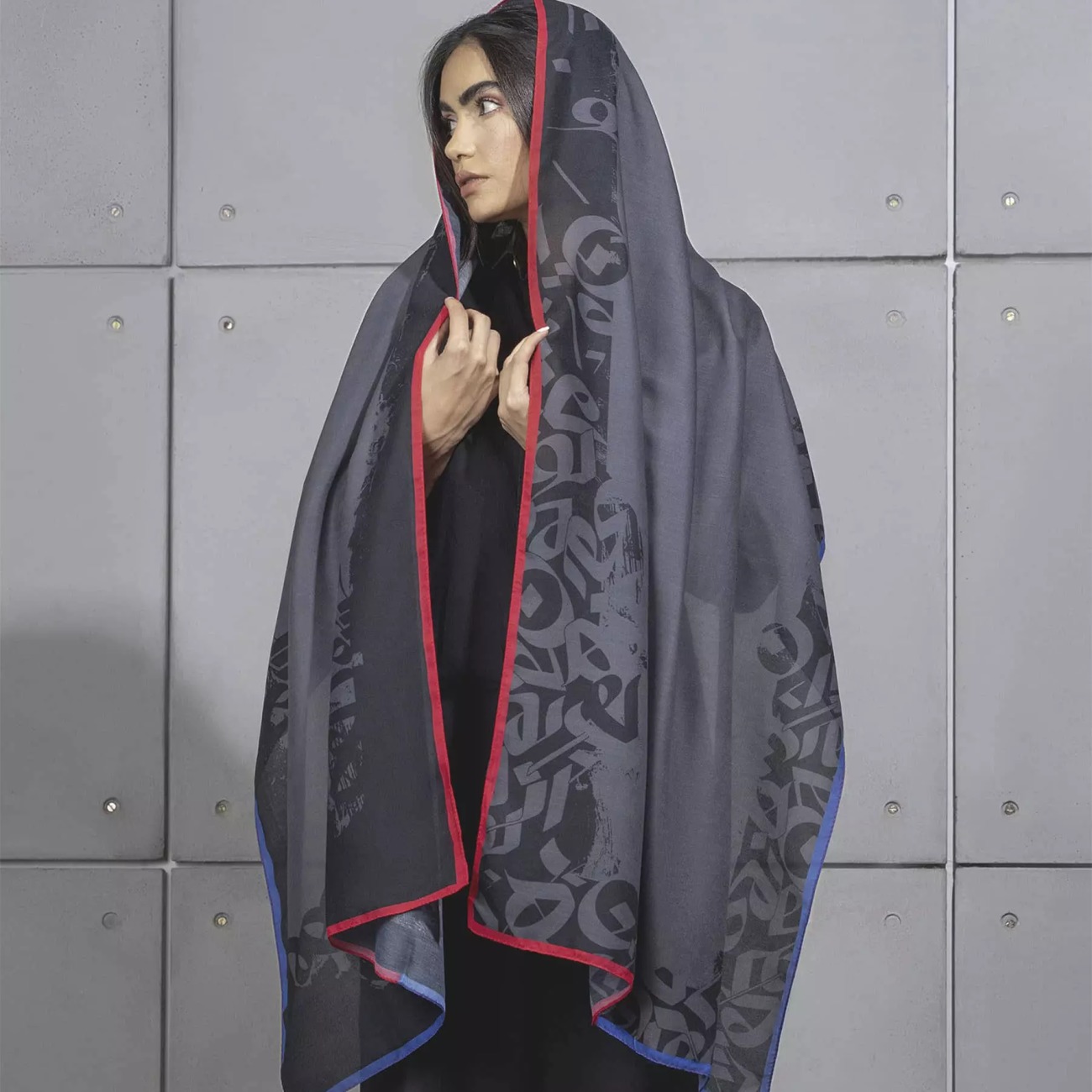 Persian Shawl with Calligraphy Print Design for Women - ShopiPersia