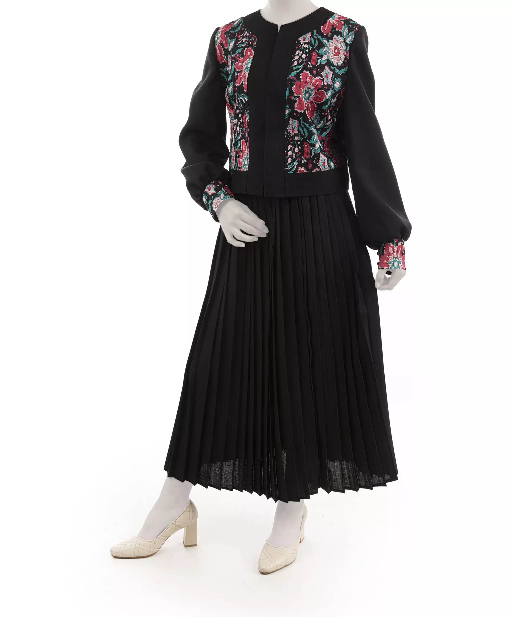 Persian Women's Short Manto with Floral Design - ShopiPersia