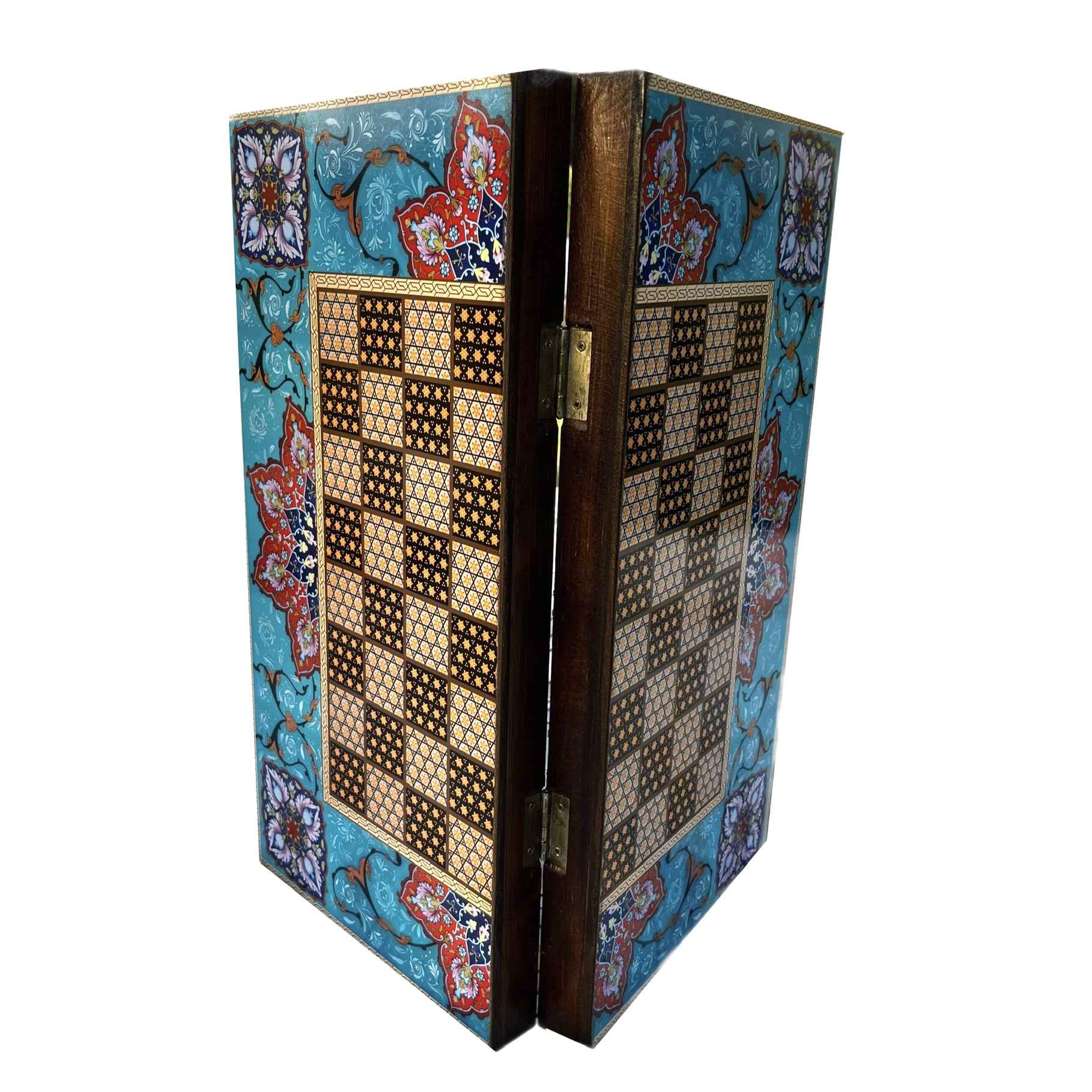 Persian Inlaid Wooden Marquetry Chess Board with Traditional Design ...