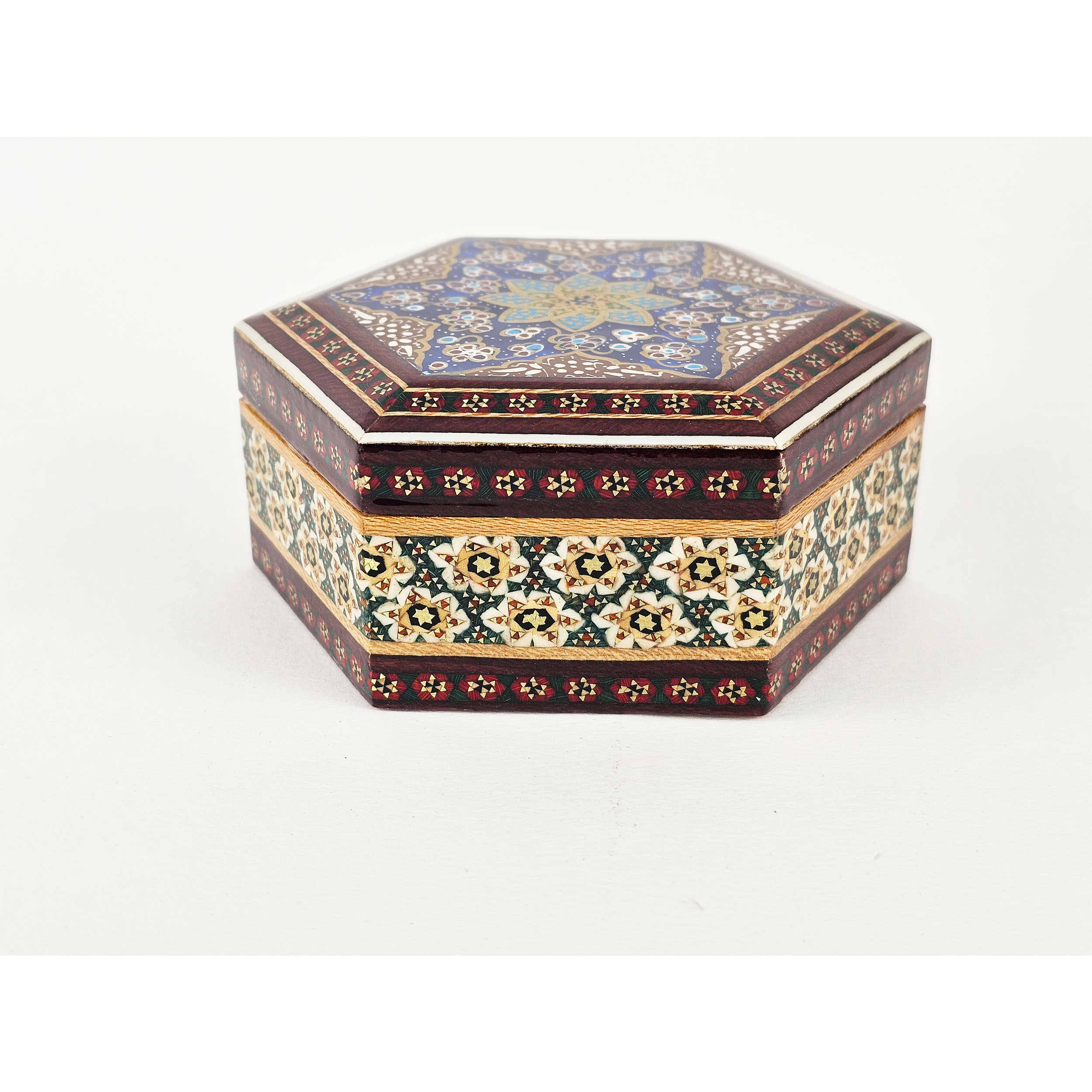 Persian Wooden Jewelry Box - Khatam Enameled - ShopiPersia