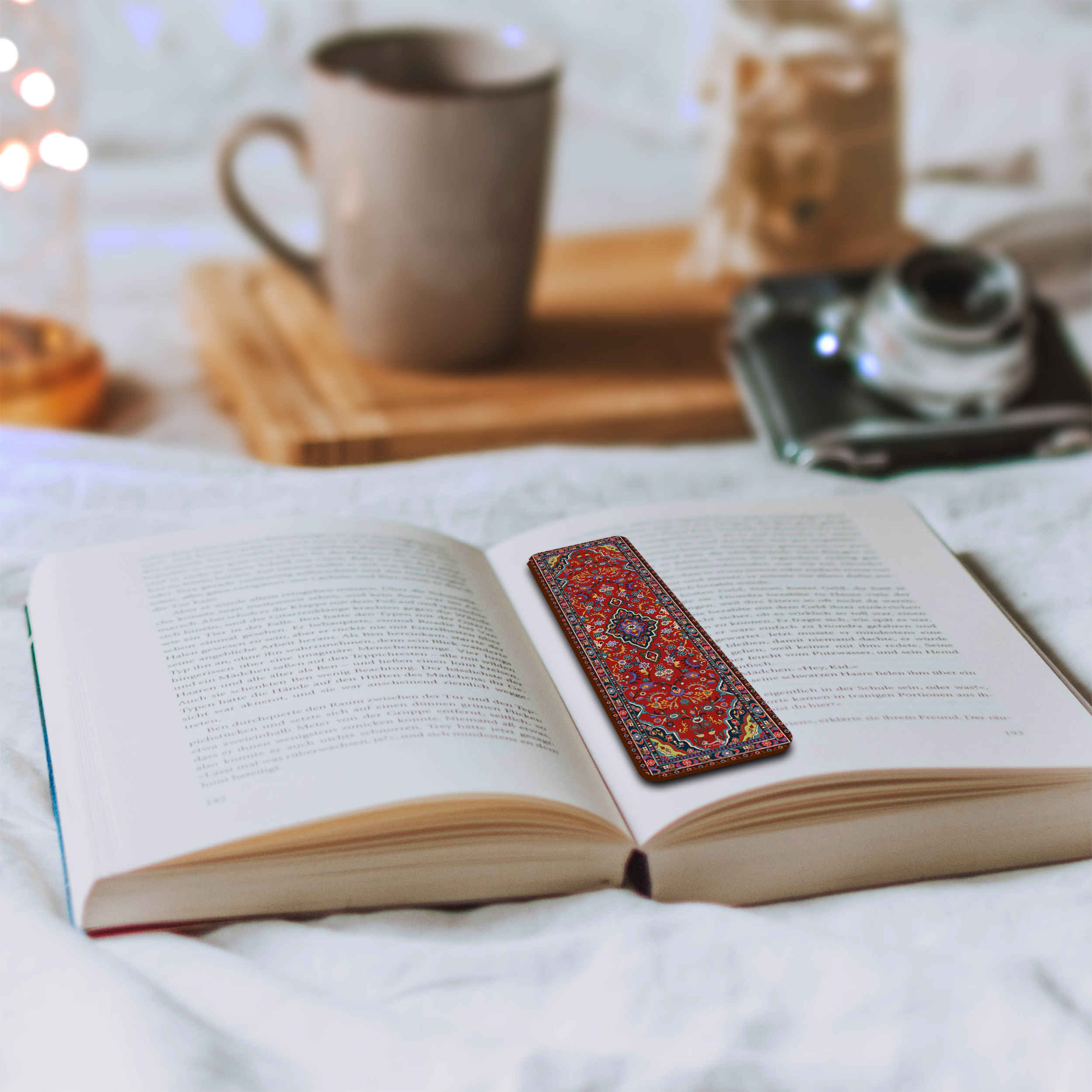 Artistic Persian Inspired Wooden Bookmark with Carpet Design - ShopiPersia