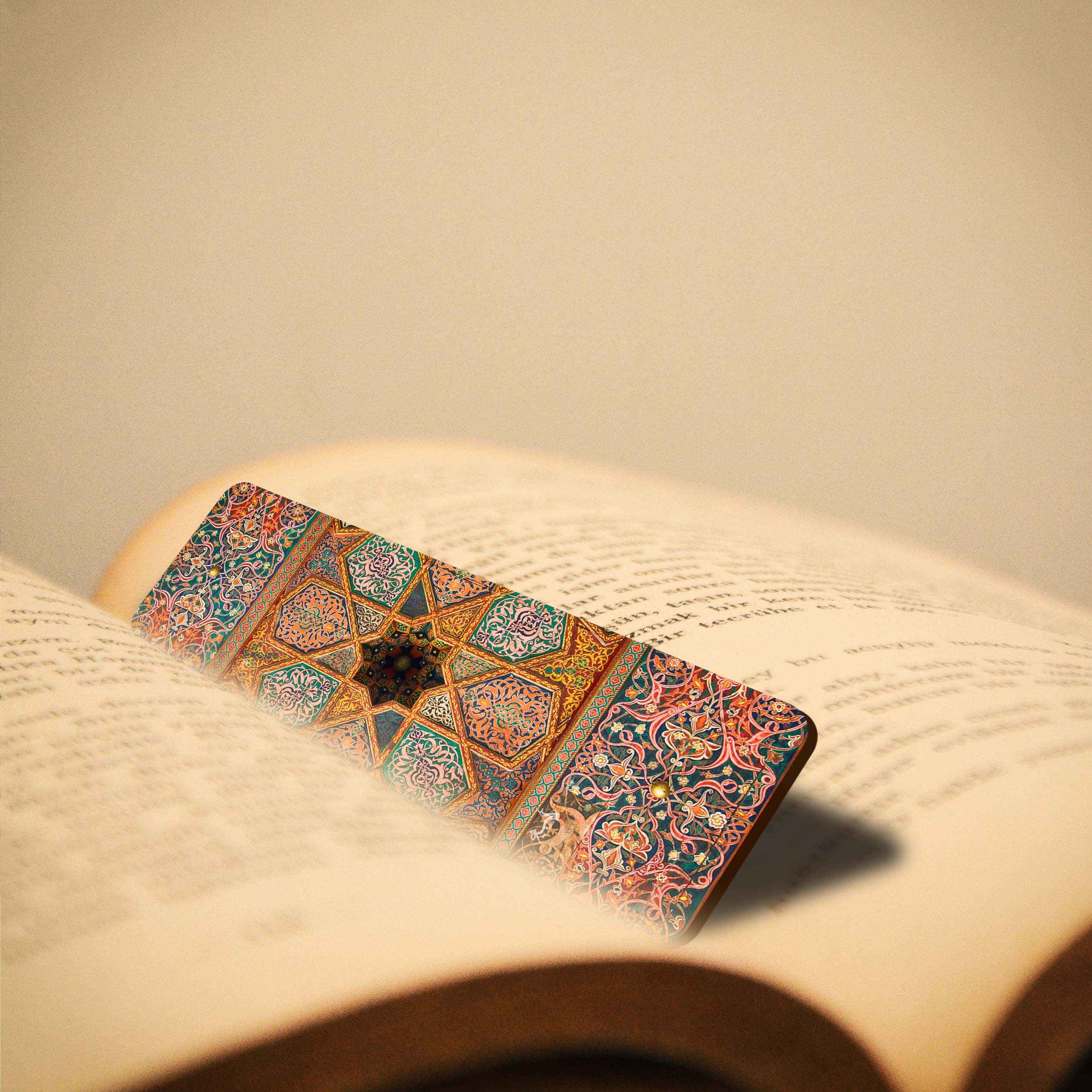Artistic Persian Inspired Wooden Bookmark Traditional Design - ShopiPersia