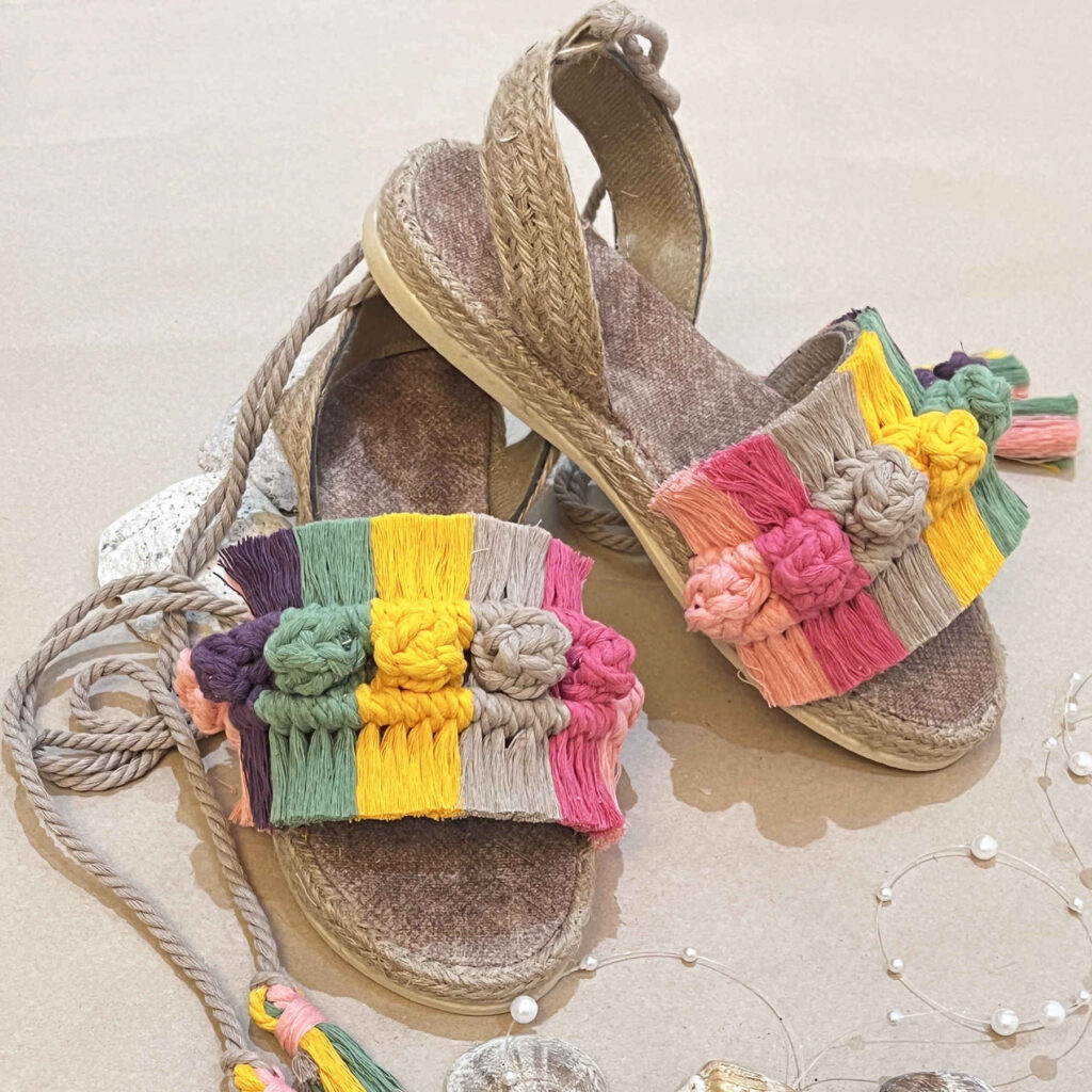 Slingback Sandals Handcrafted with Boho Design Model Adonis - ShopiPersia