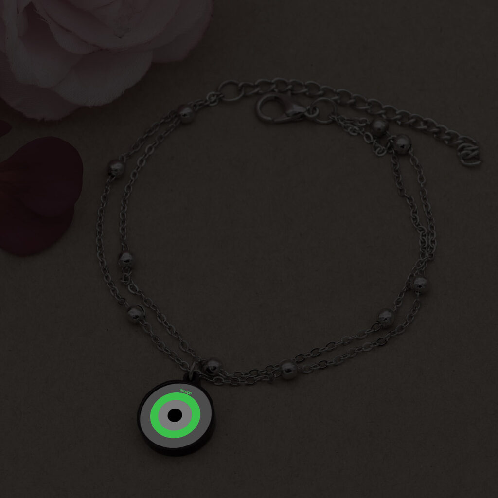 Steel Cheshm Nazar Layered Anklet Model Phosphorescent - ShopiPersia
