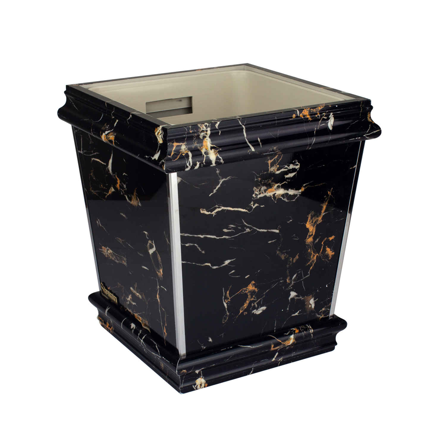 Waste Basket & Tissue Box Cover Set Marble Design - ShopiPersia