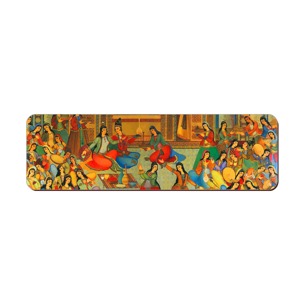 Artistic Persian Inspired Wooden Bookmark Dancing Party - ShopiPersia