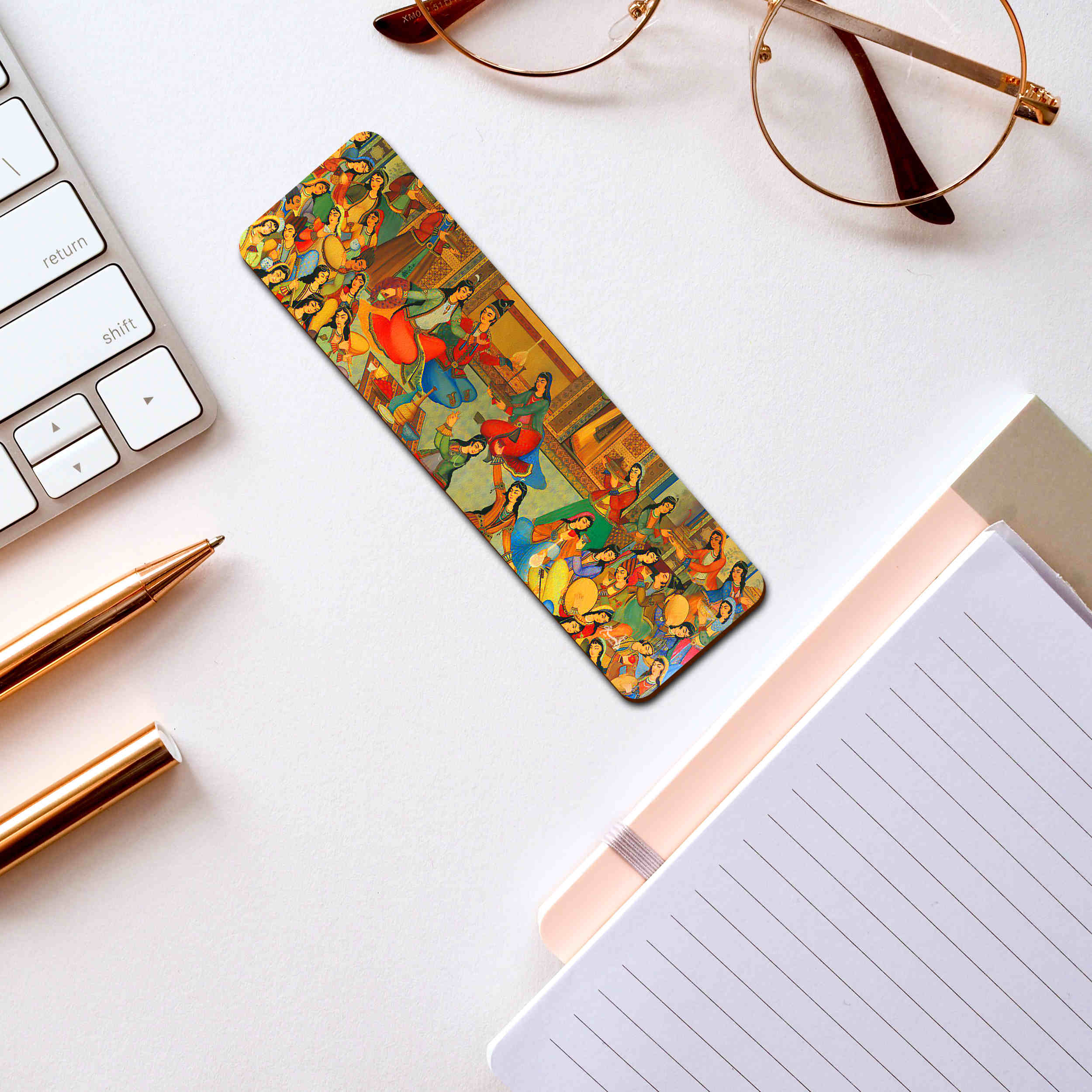 Artistic Persian Inspired Wooden Bookmark Dancing Party - ShopiPersia
