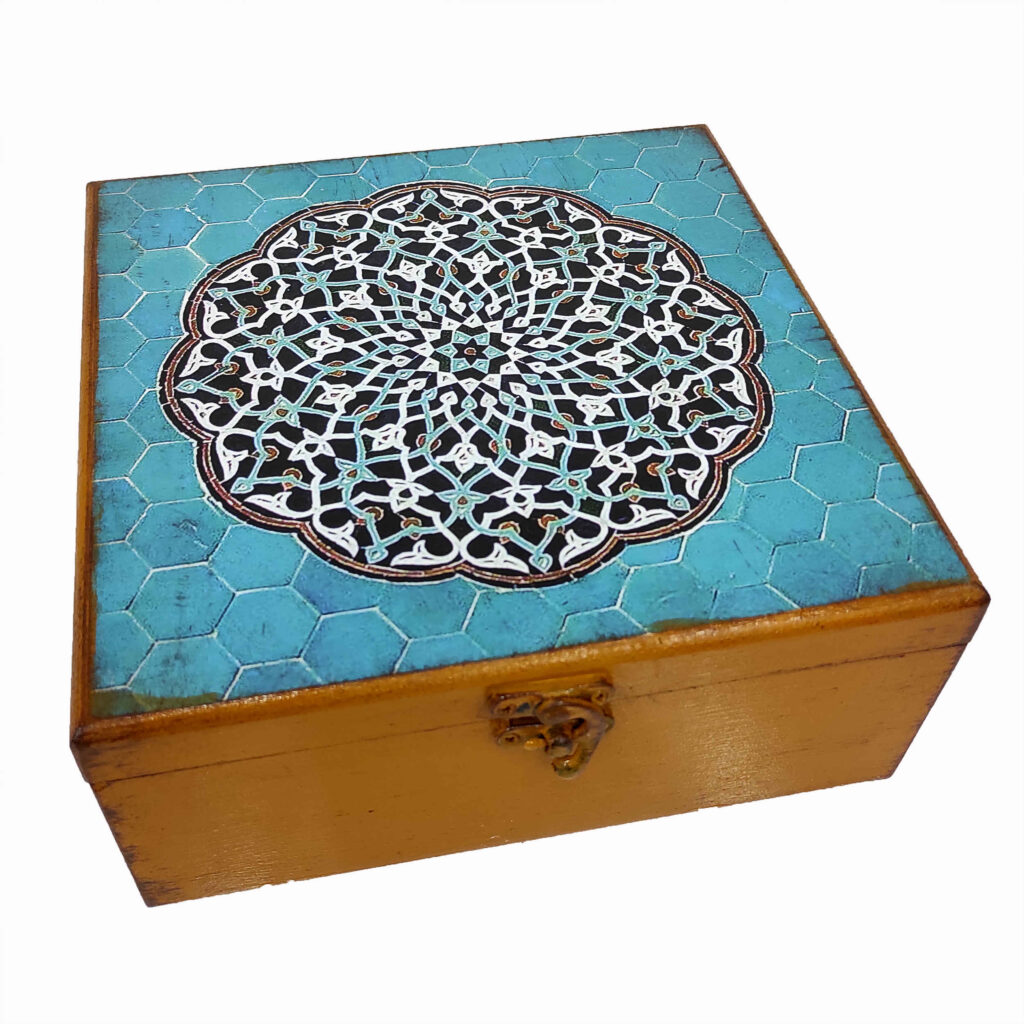 Wooden Candy Box Featuring Mandala Design - ShopiPersia
